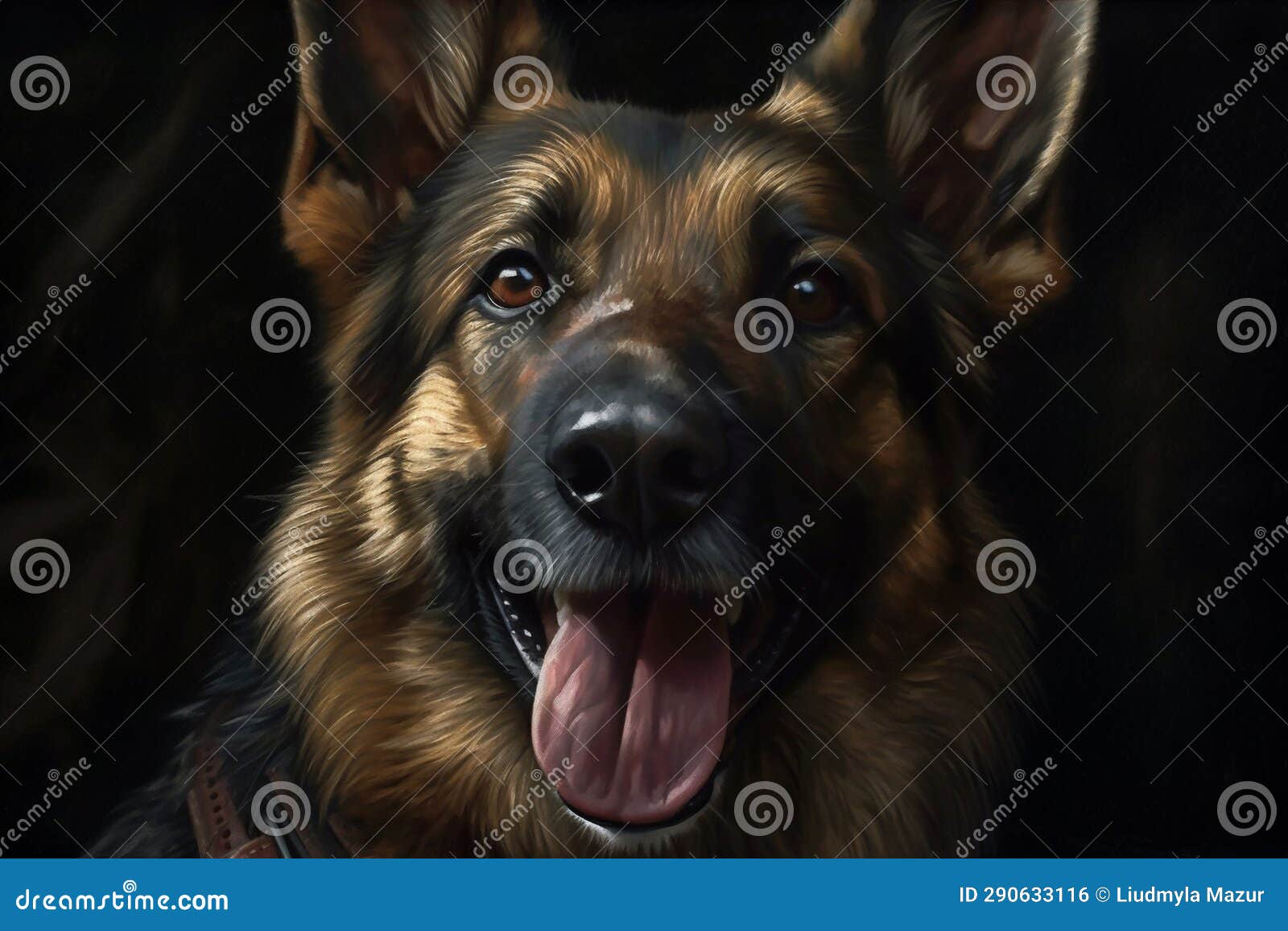 German Shepherd Staring into the Camera Ai Generation Stock Photo ...