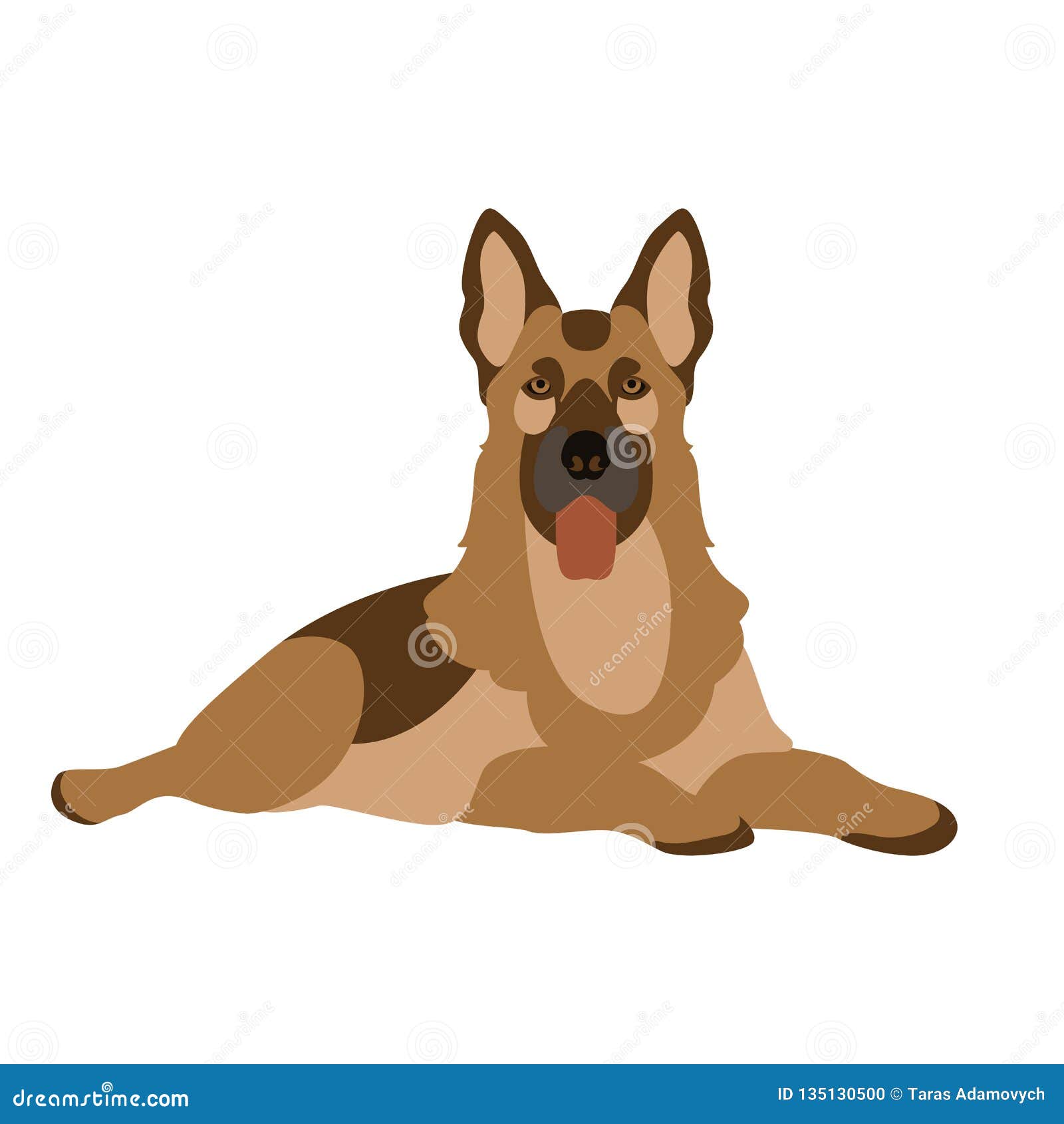 German Shepherd, Vector Illustration , Flat Style Stock Vector ...