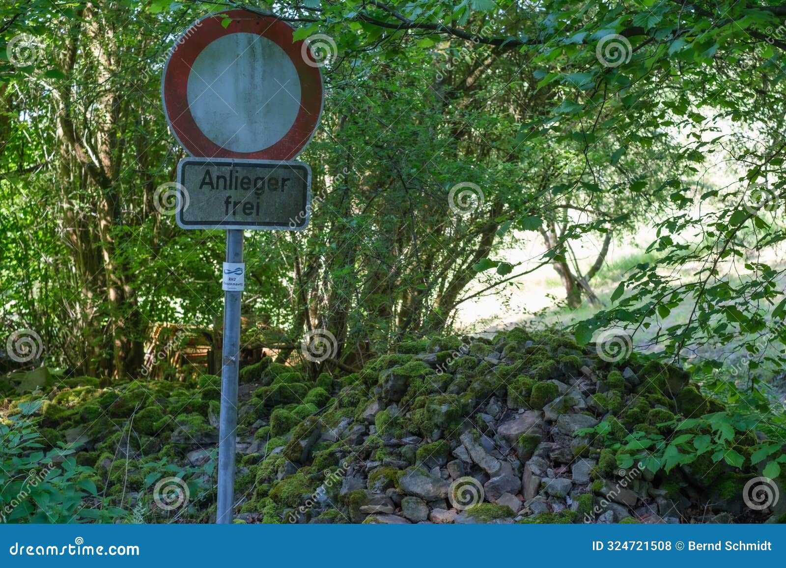 German Sign Adjacent Owner Permitted in a Farmland Stock Photo - Image ...
