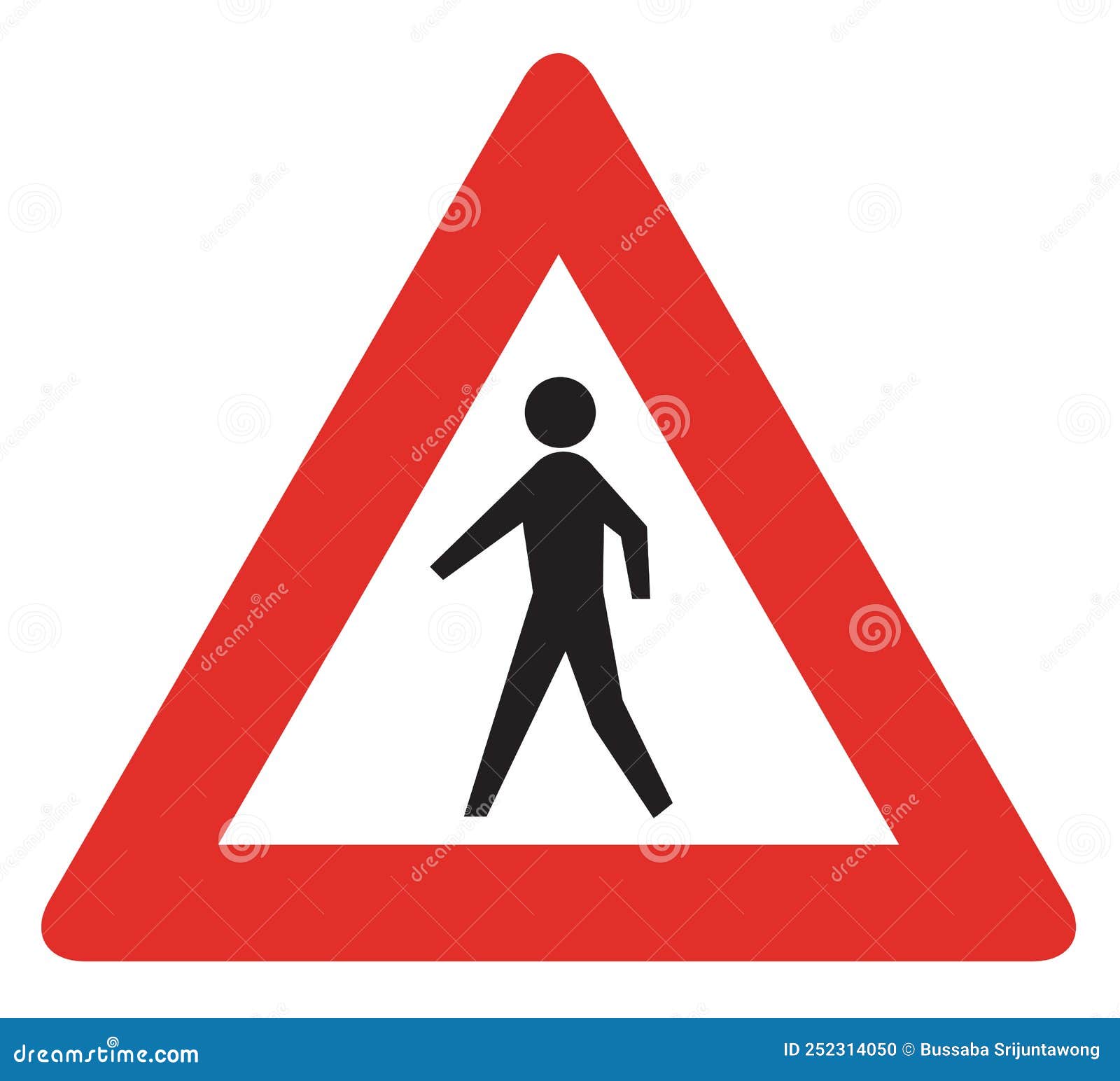 German Sign Warning about Pedestrians on the Road Stock Illustration ...