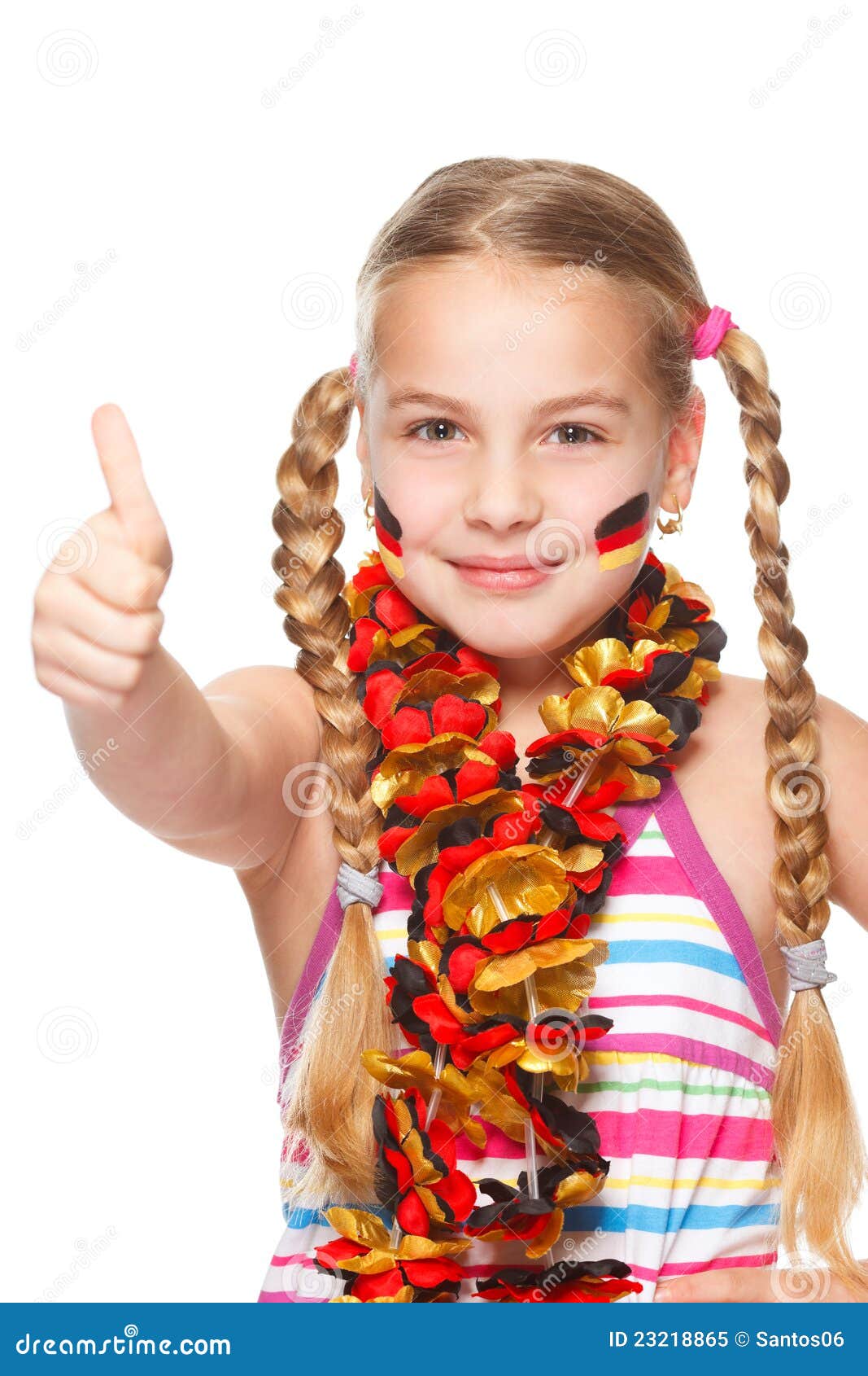 German Soccer Fan with Thumbs Up Stock Image - Image of background ...