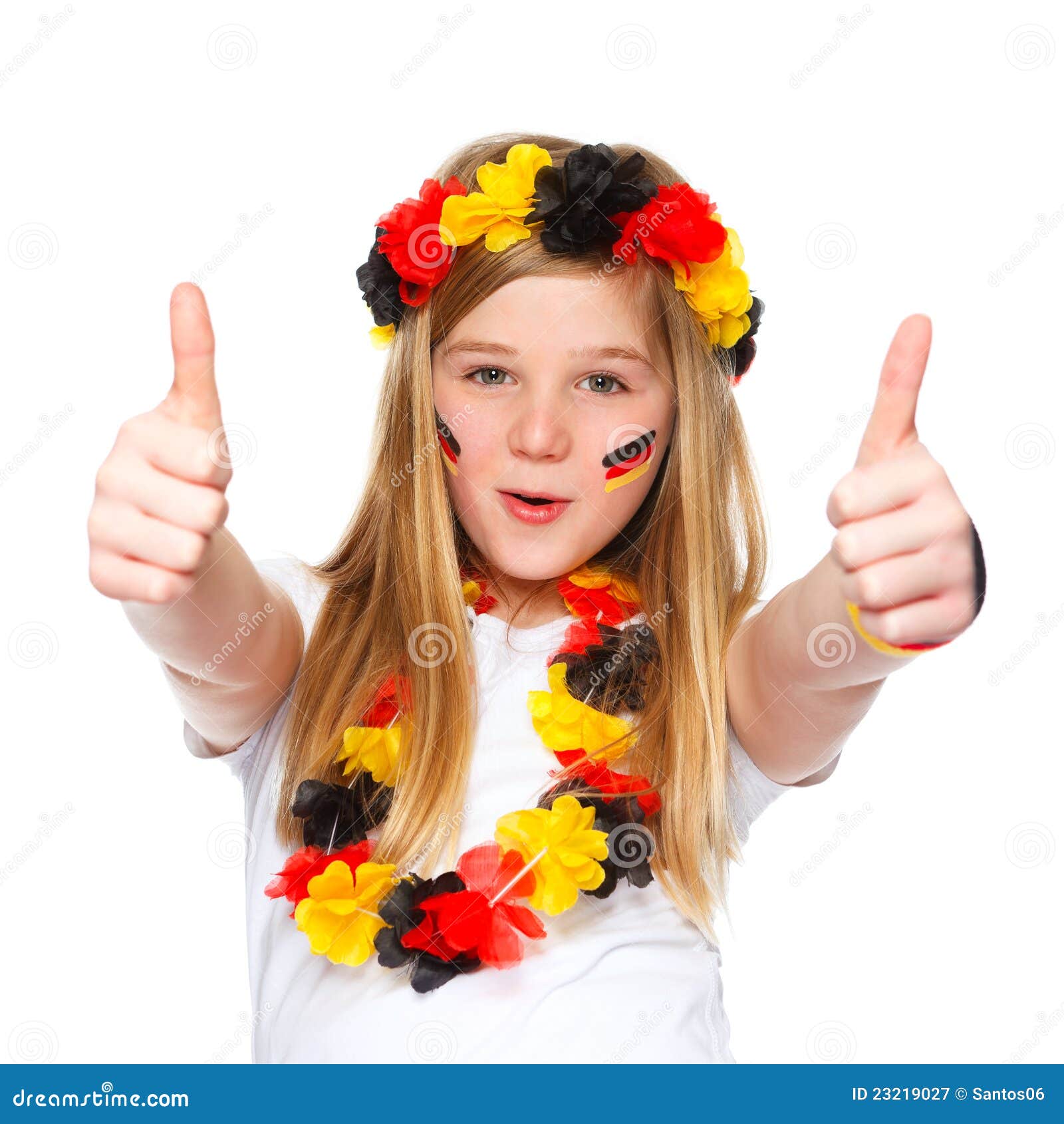 German Soccer Fan with Thumbs Up Stock Image - Image of excitement ...