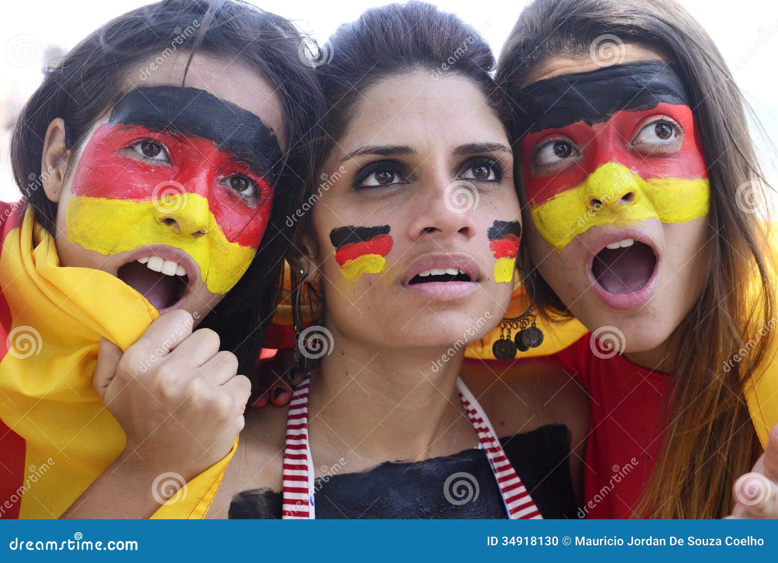 German Soccer Fans Concerned about Team Performance. Stock Photo ...