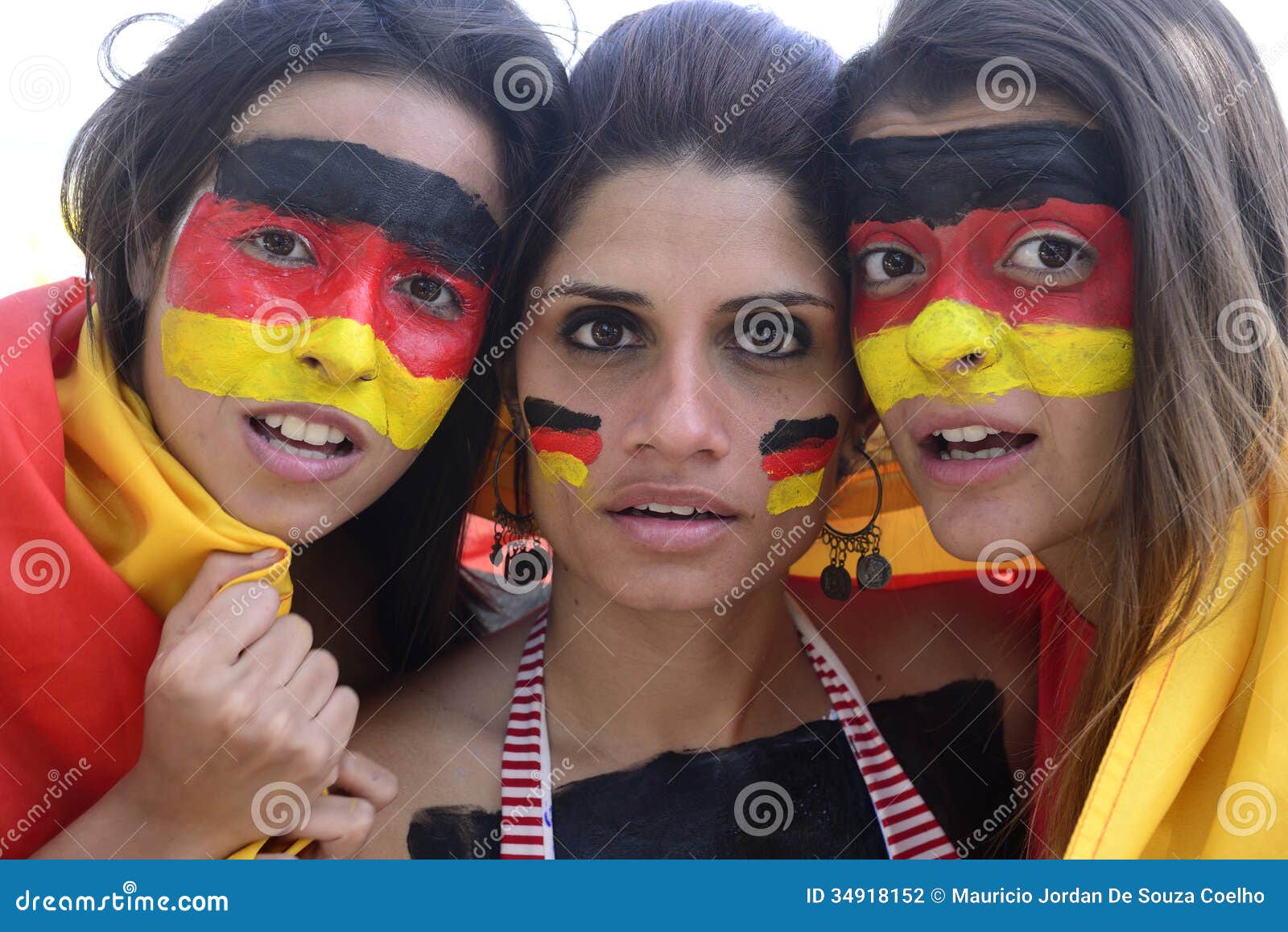 German Soccer Fans Concerned about Team Performance. Stock Photo ...