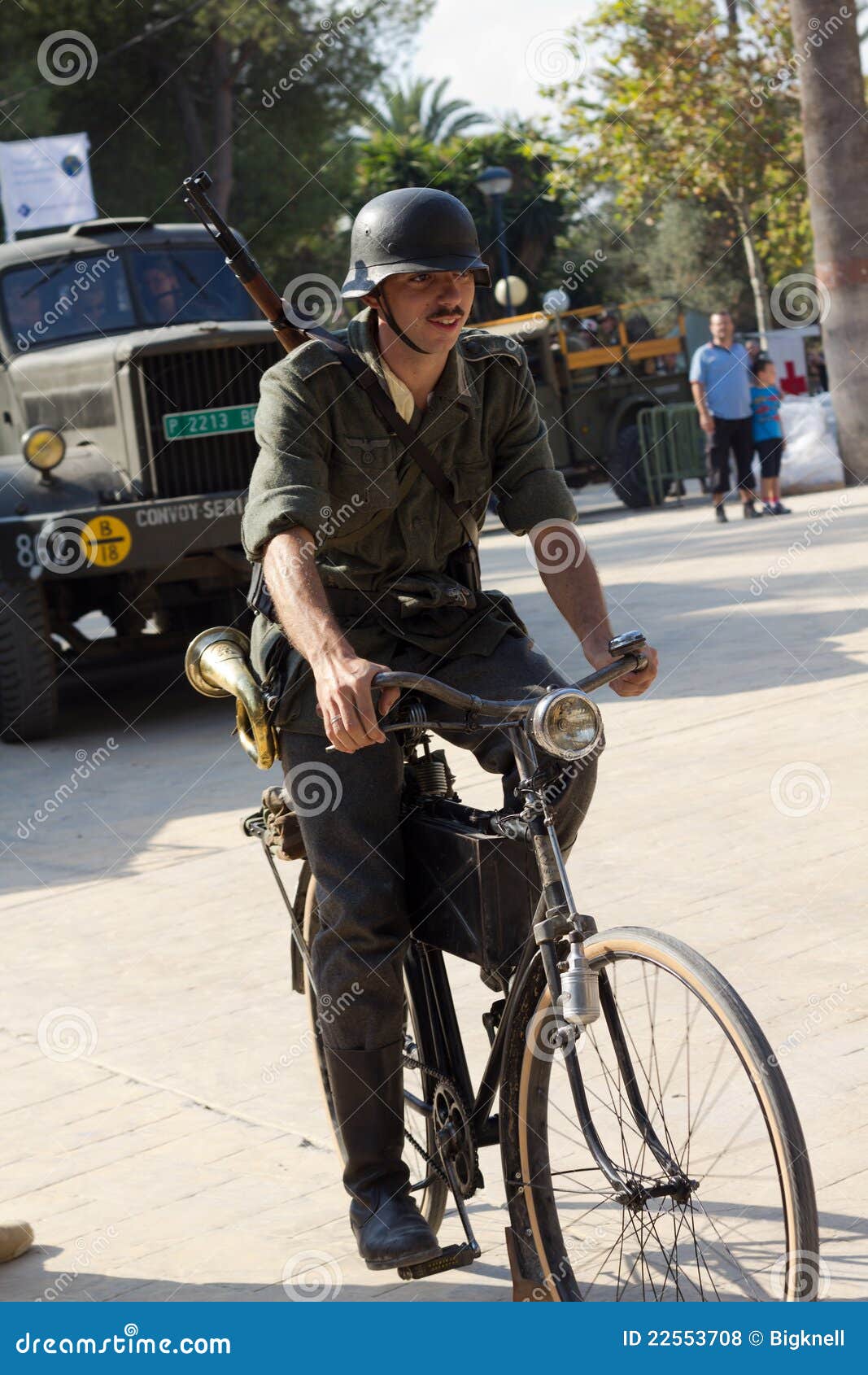 German soldier on bicycle editorial stock photo. Image of warrior ...