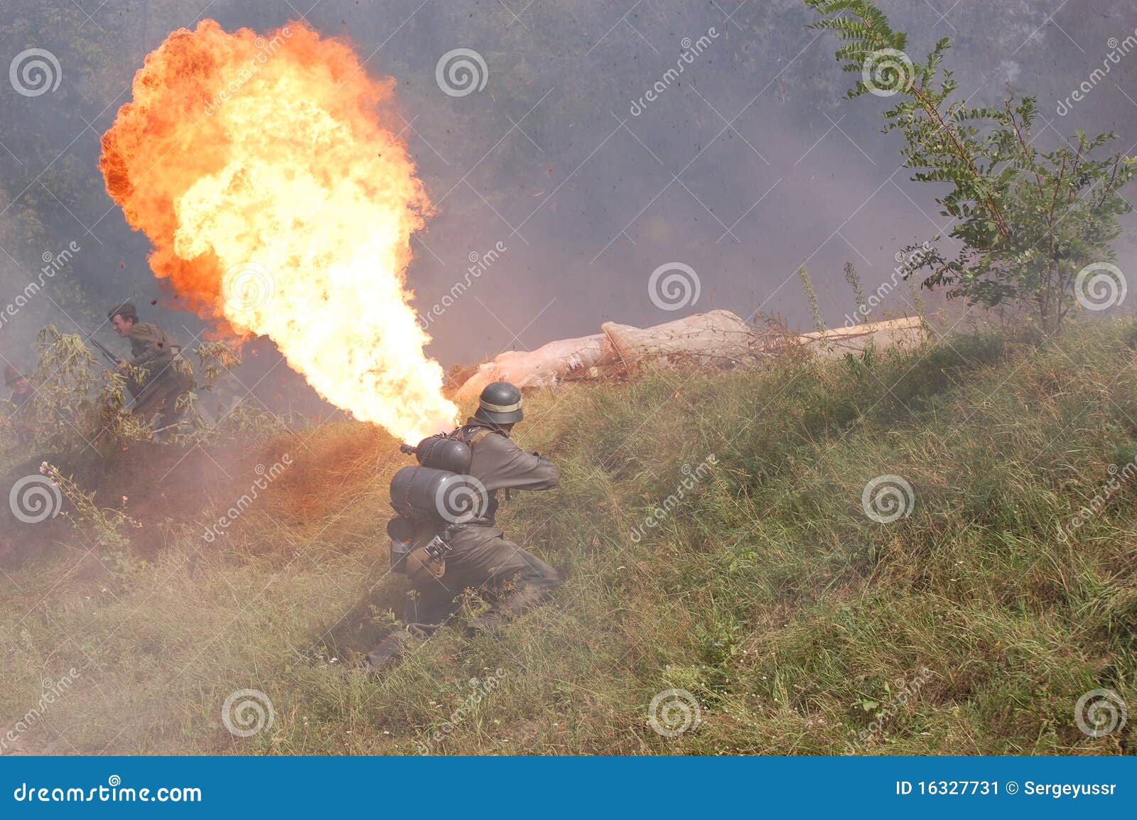 German Soldier with Flame-thrower Stock Image - Image of german, force ...