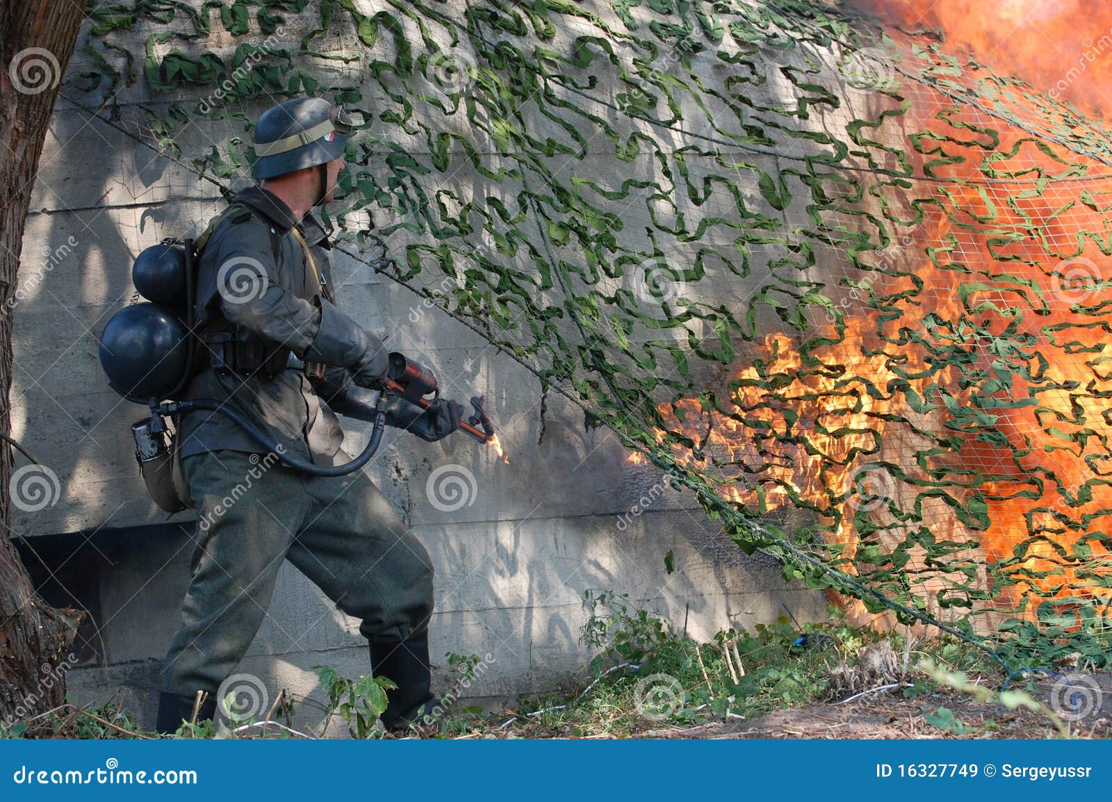 German Soldier with Flame-thrower Stock Image - Image of flamethrower ...