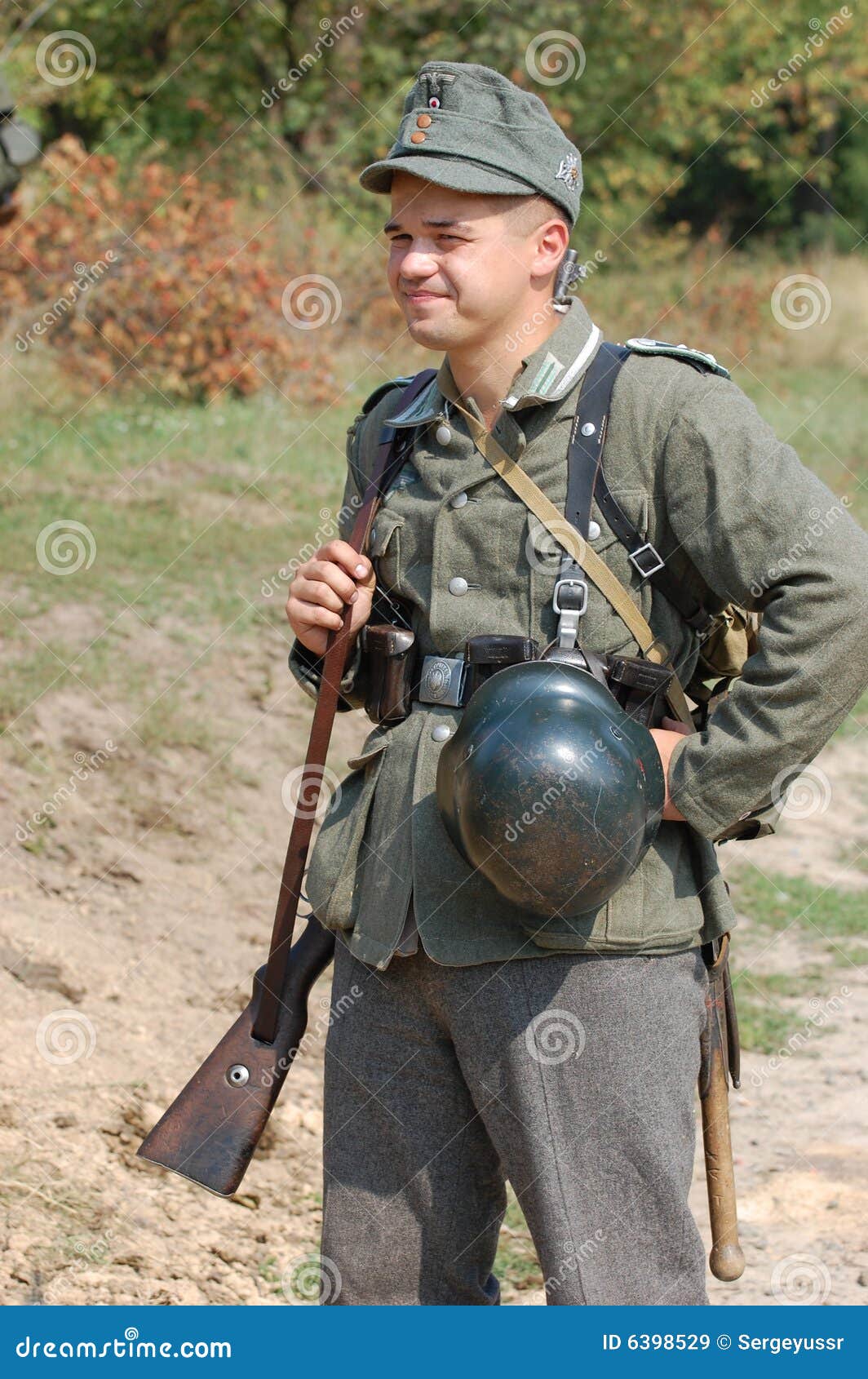 German Soldier WW2 Reenacting Stock Image - Image of portrait, nature ...