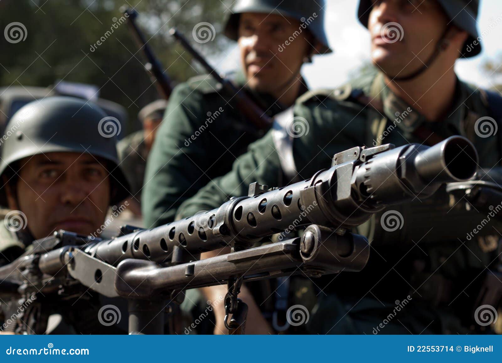 German Soldiers with Machine Gun Closeup Editorial Stock Image - Image ...