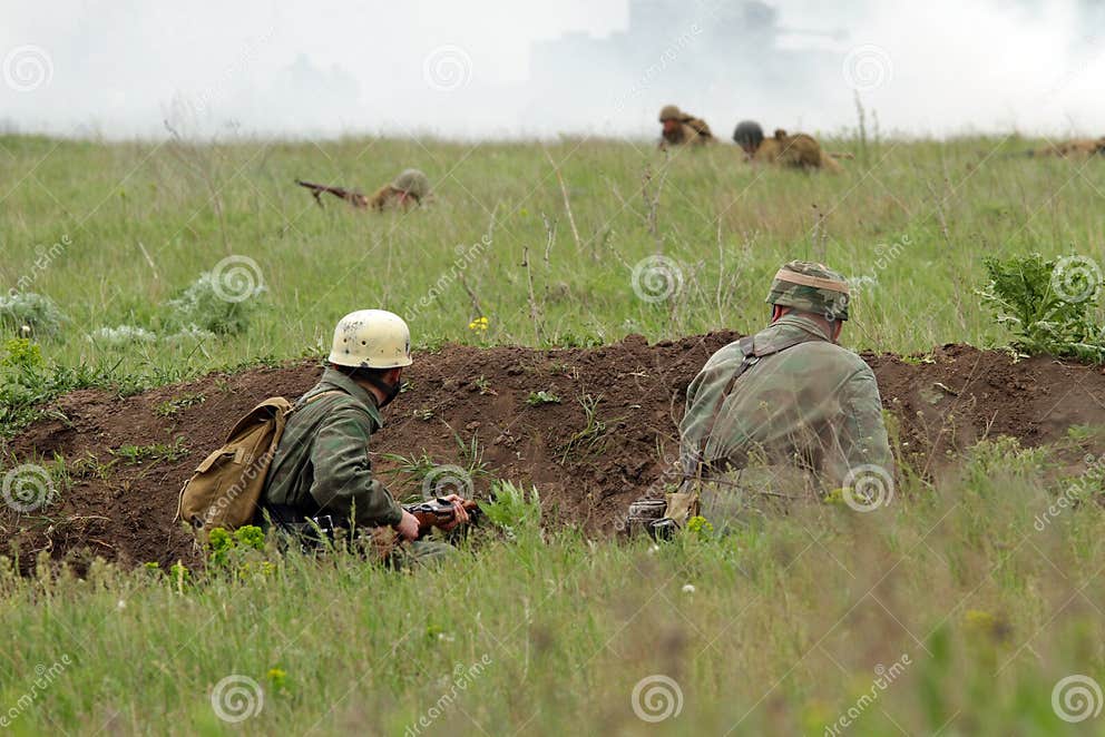 German Soldiers of WW2 at Combat Editorial Photography - Image of ...