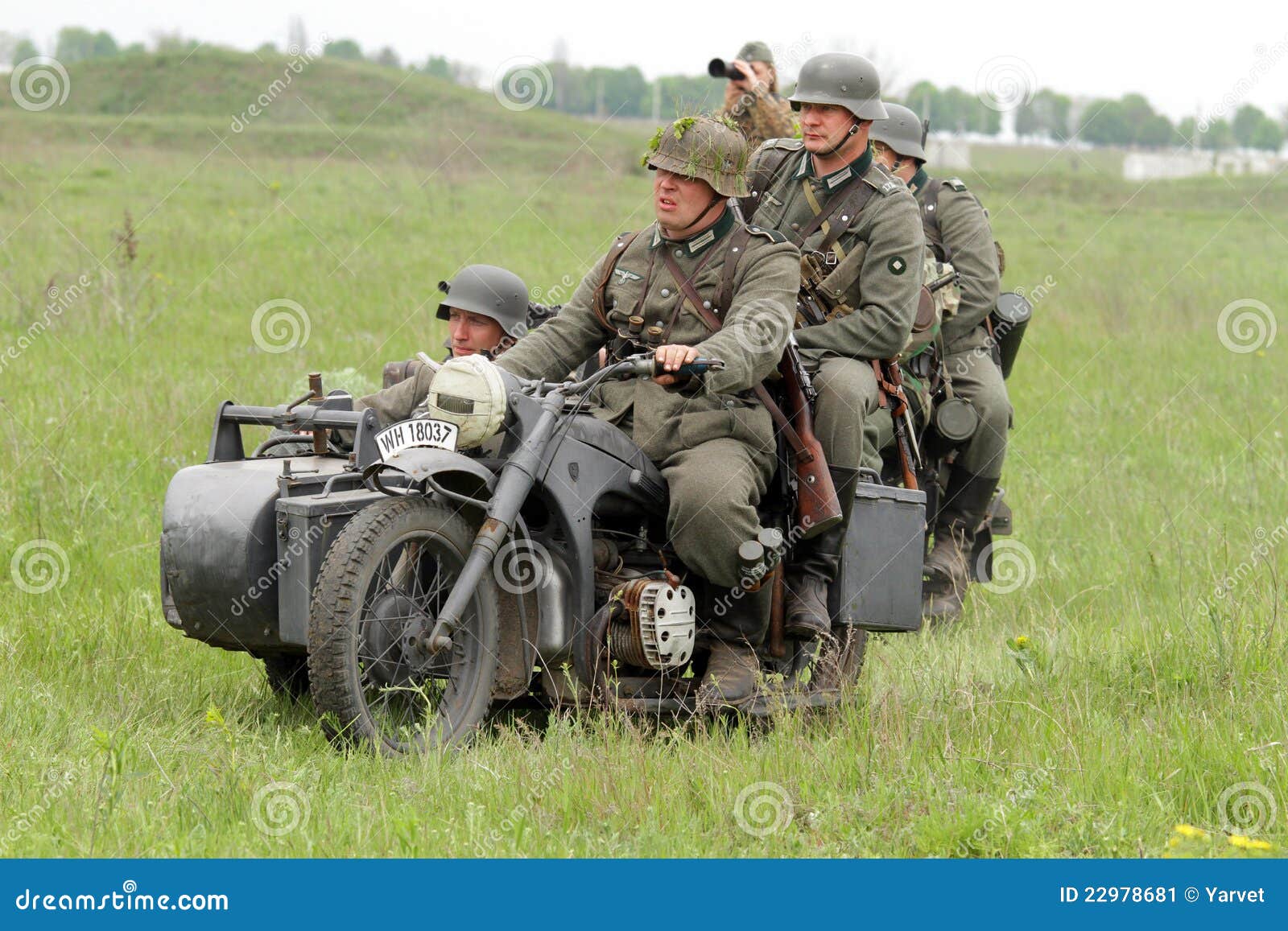 German Soldiers of WW2 at Motorbile Editorial Photo - Image of male ...