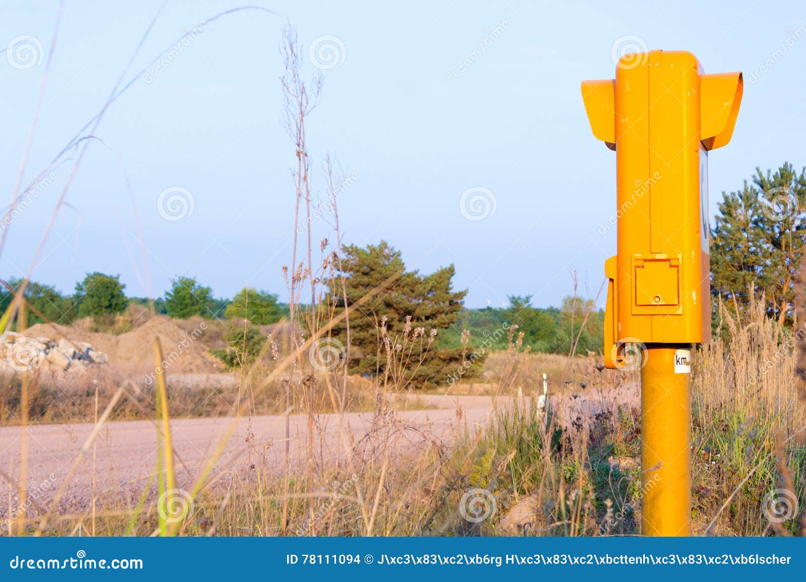 German Sos Call Box on an Empty Road Stock Photo - Image of highway ...
