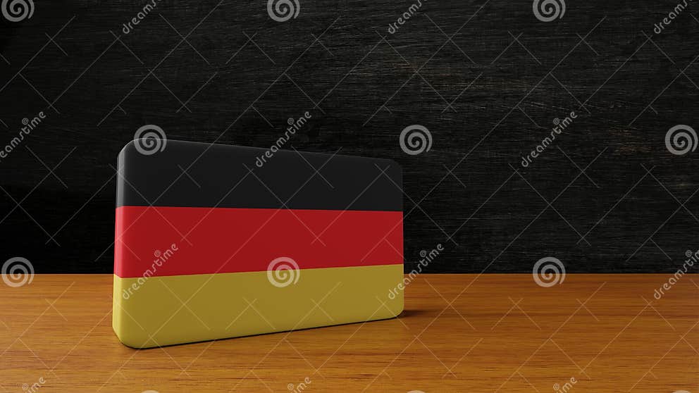 German Square Flag 3d Rendering Stock Illustration - Illustration of ...