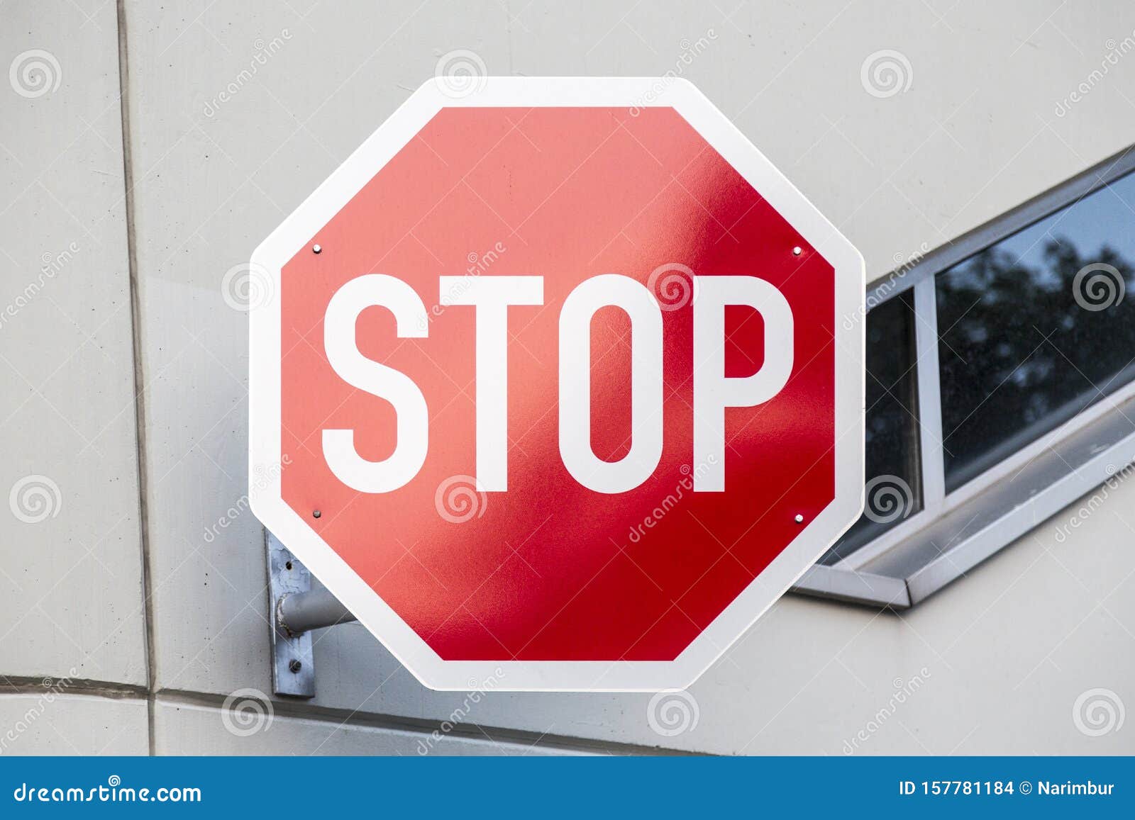 Stop Sign on a Concrete Wall Stock Photo - Image of germany ...