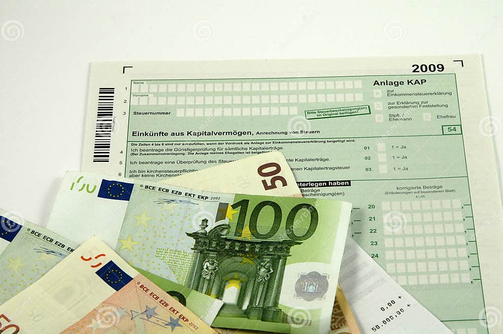 German tax forms 2009 stock image. Image of allowance - 12109395