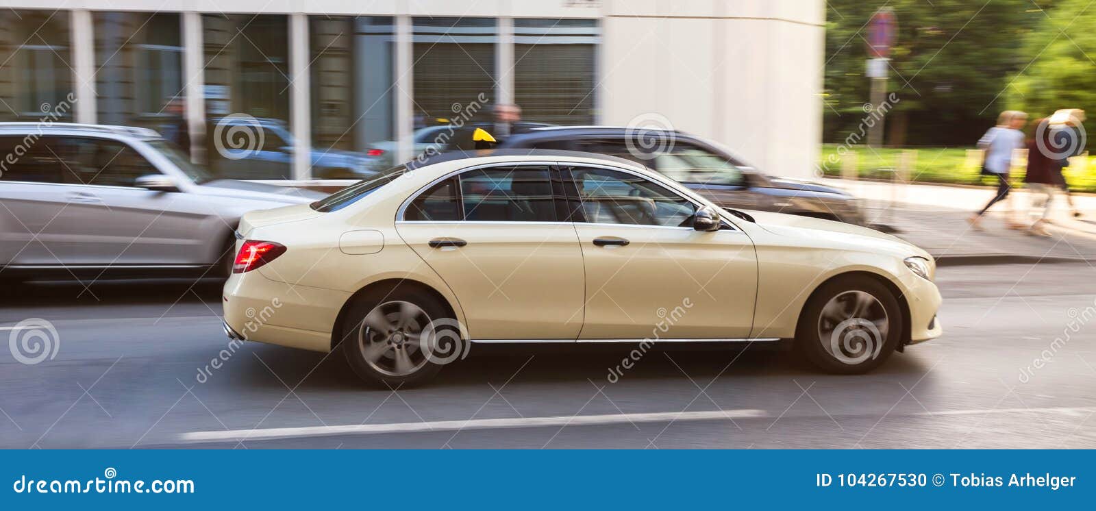 German Taxi Cab Speeding in the City Stock Photo - Image of waiting ...