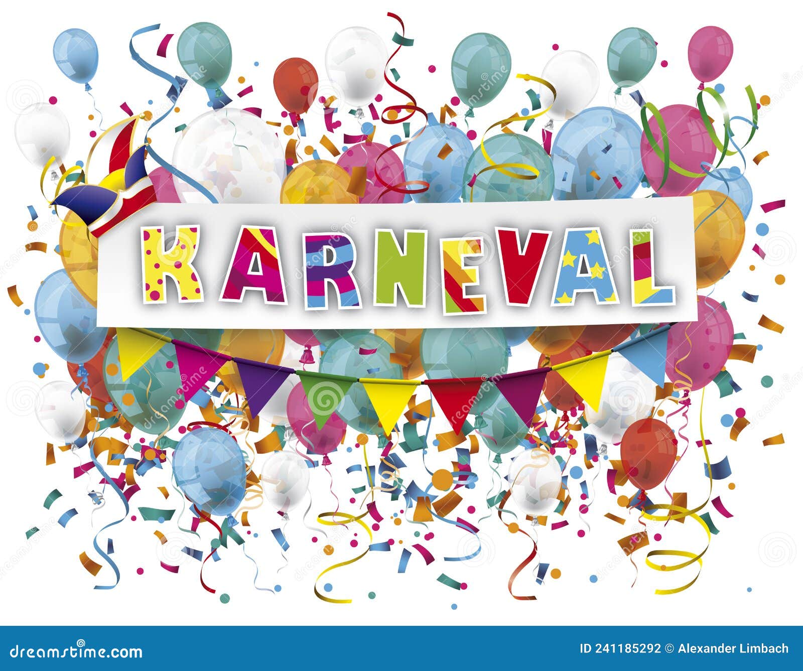 Karneval Balloons Confetti Vector Illustration | CartoonDealer.com ...