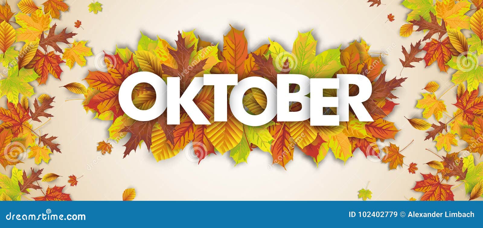 Autumn Foliage Fall Header Oktober Stock Vector - Illustration of fall ...