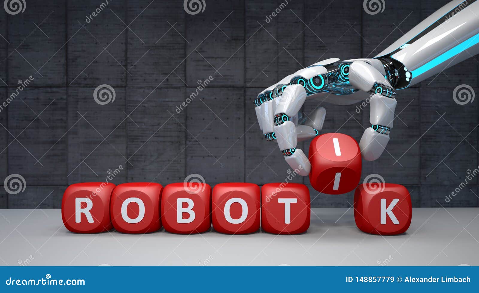 Robot Hand Cubes Robotik stock illustration. Illustration of industry ...