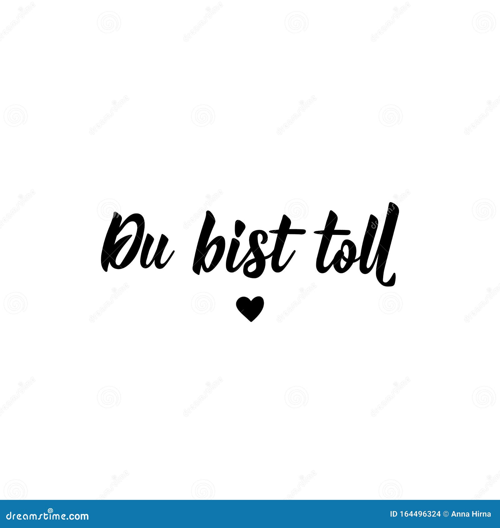 German Text: You are Great. Lettering. Banner. Calligraphy Vector ...