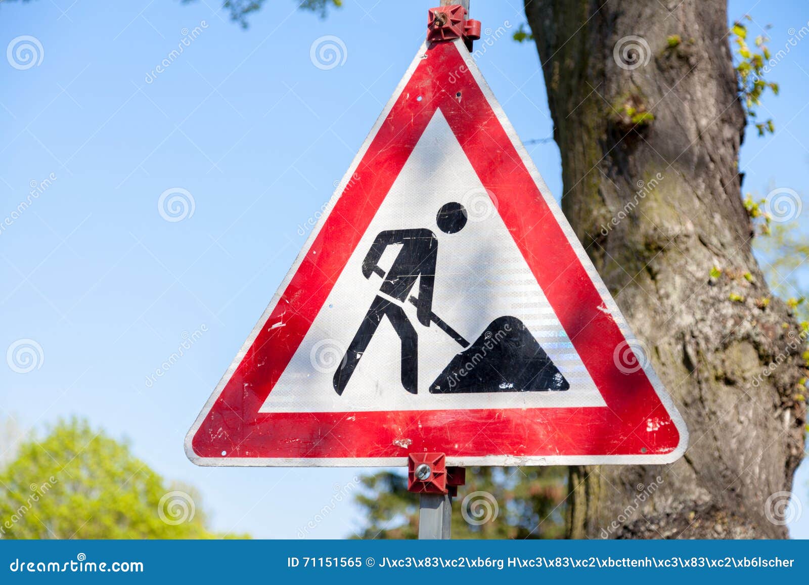 German Traffic Sign/caution Roadworks Stock Image - Image of site ...