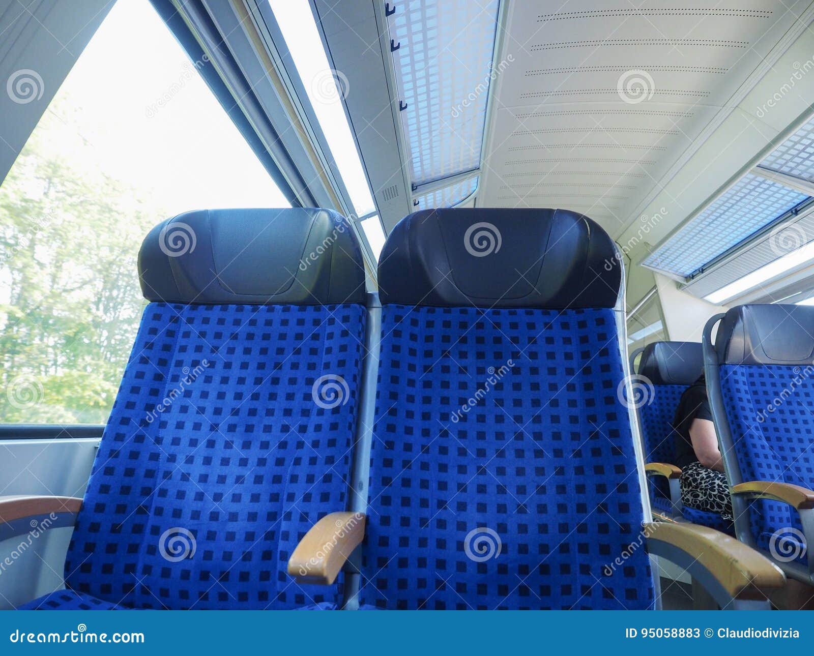 German train interior editorial stock photo. Image of public - 95058883
