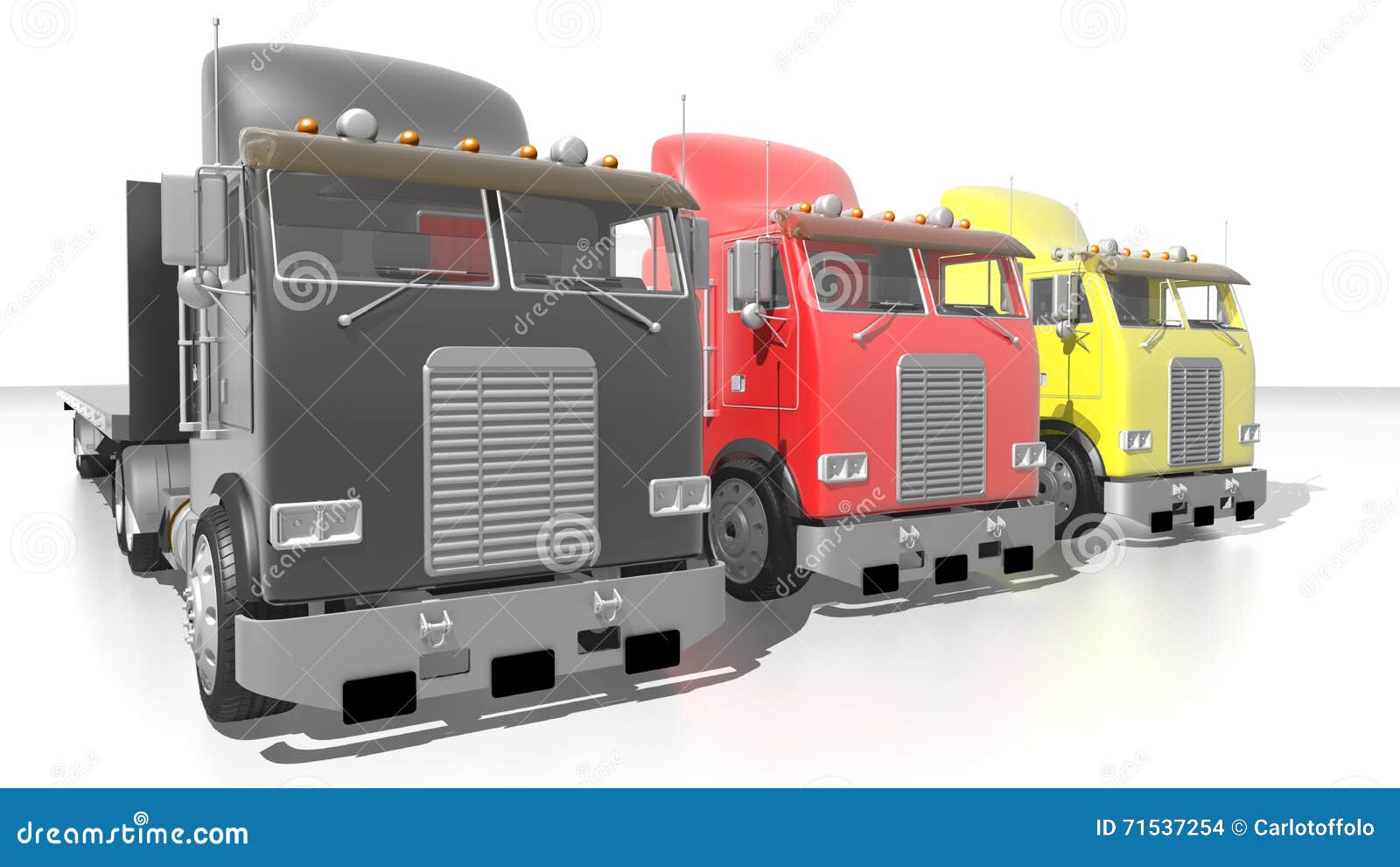 Three Trucks With Various Trailers Stock Illustration | CartoonDealer ...