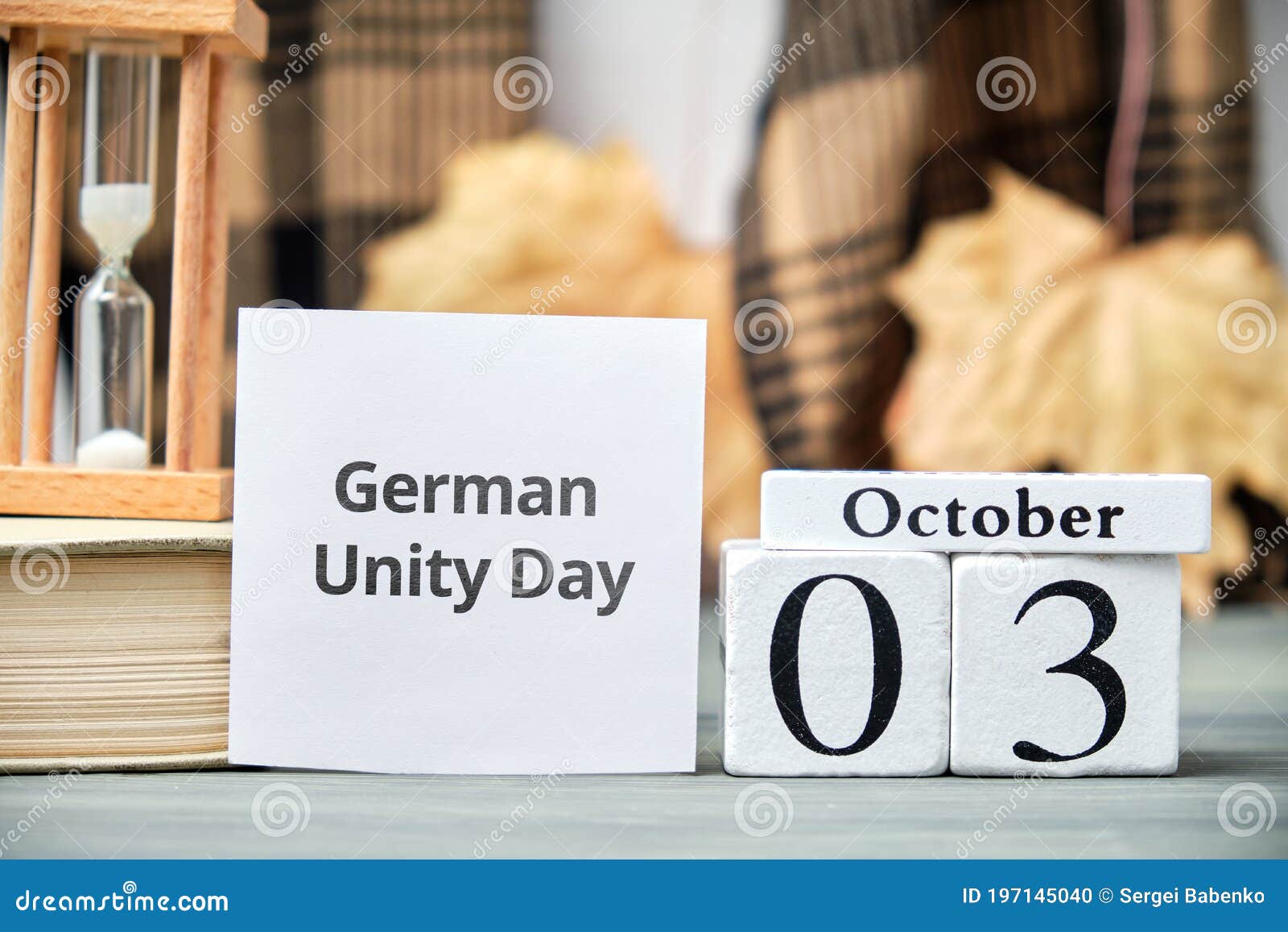 German Unity Day of Autumn Month Calendar October Stock Photo - Image ...