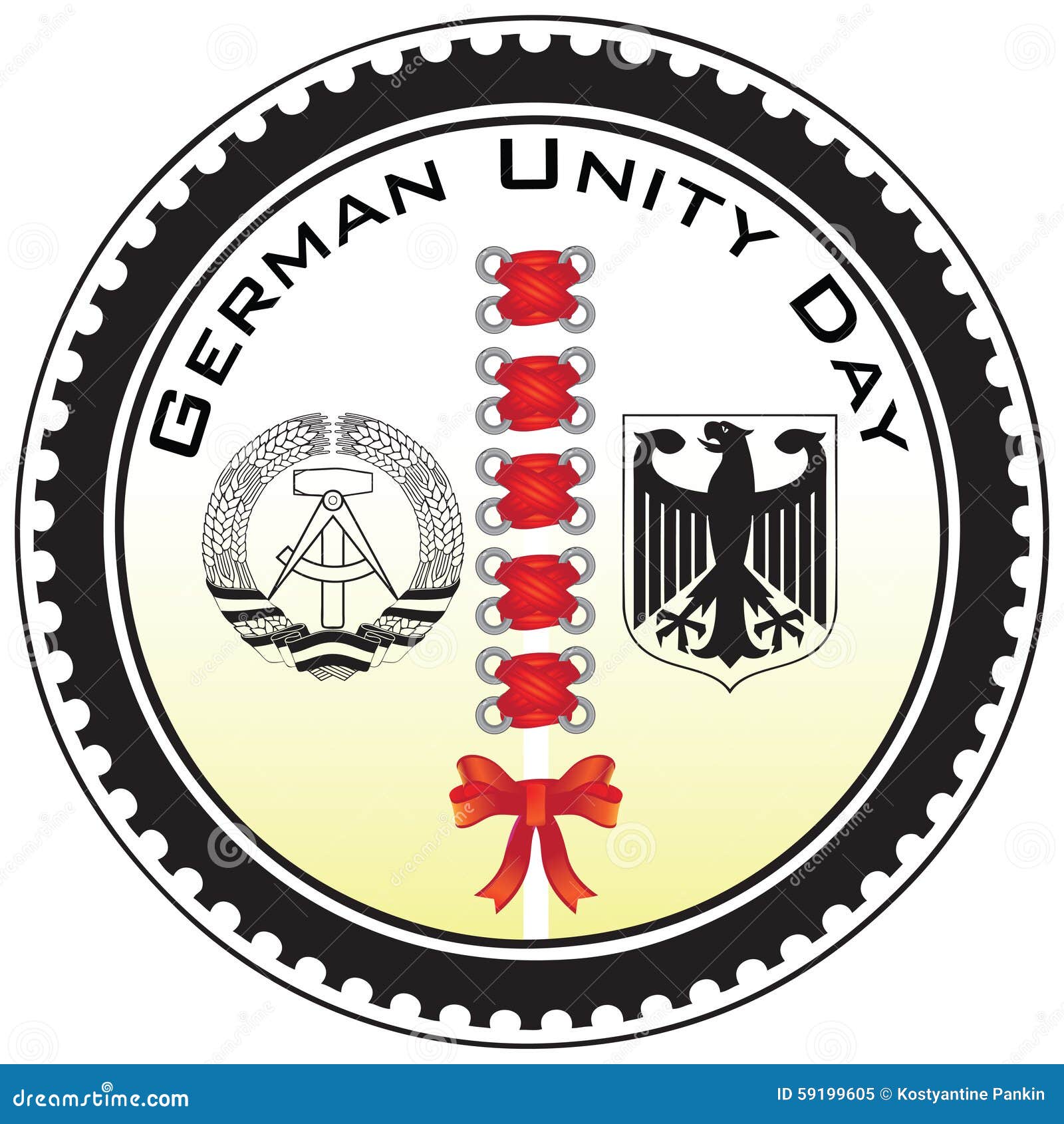 German Unity Day Tag Der Deutschen Einheit Vector Greeting Card With ...