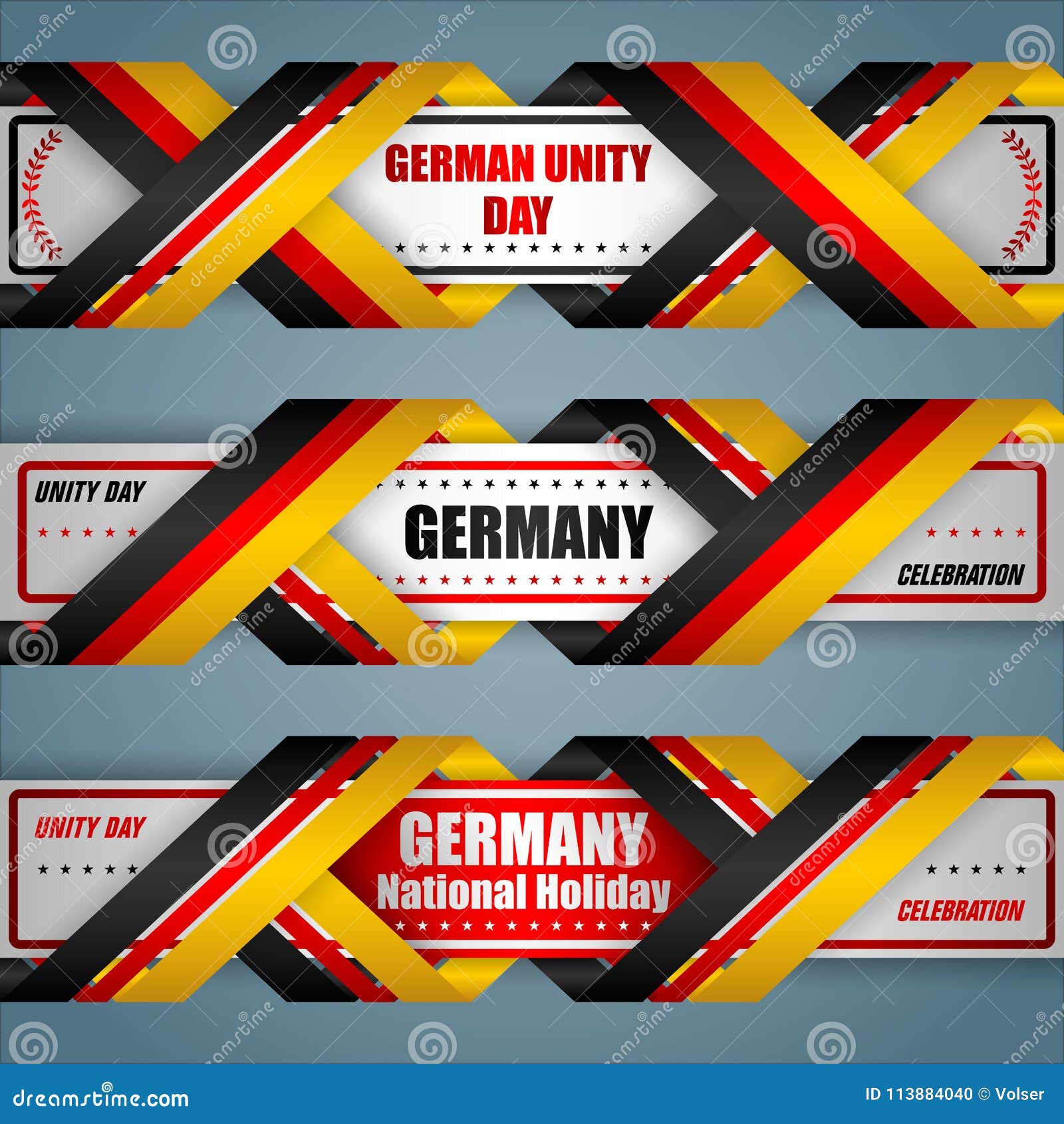 German Unity Day, Web Banners Stock Vector - Illustration of classic ...