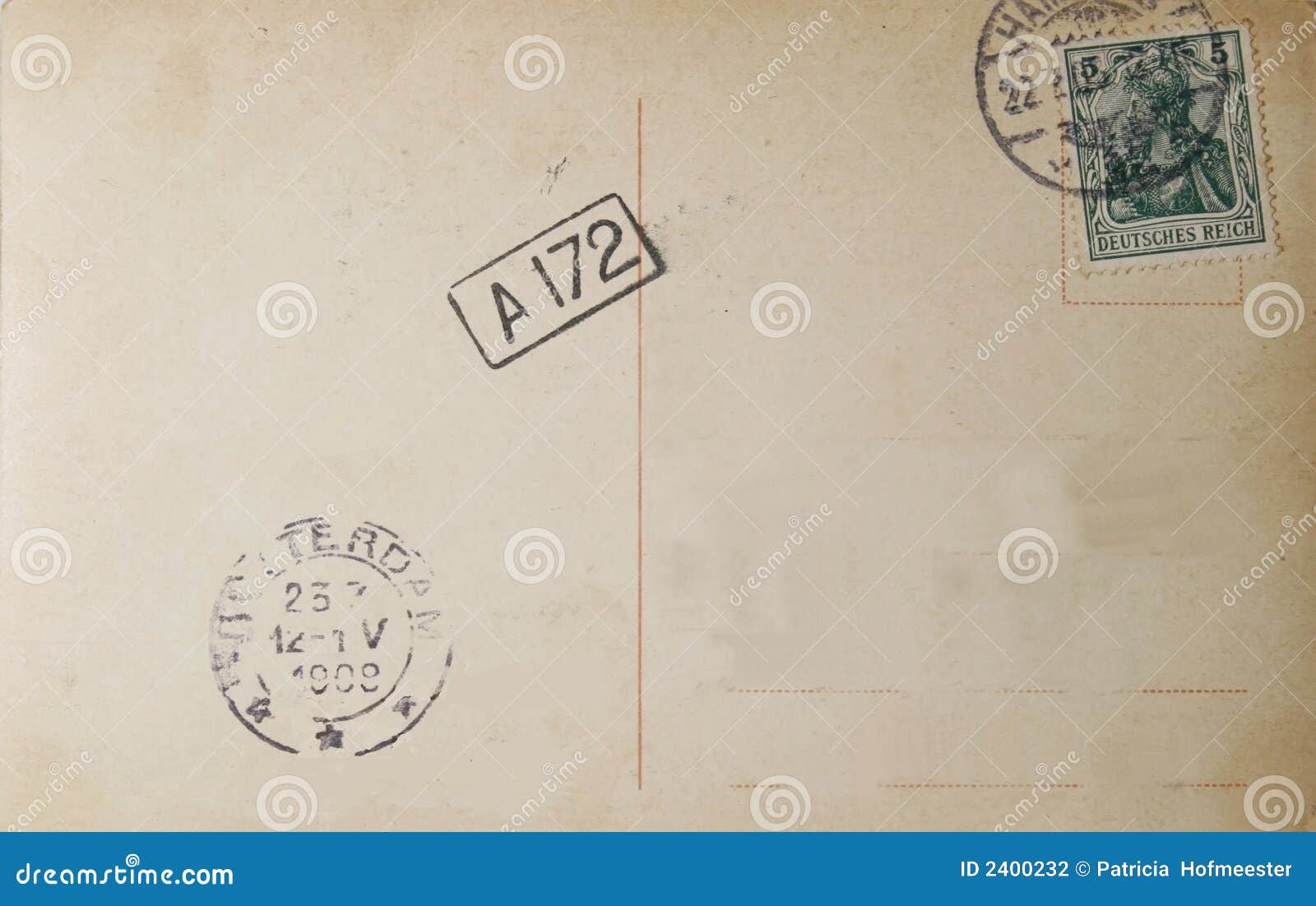 German Vintage Postcard 1909 Editorial Photography - Image of ...