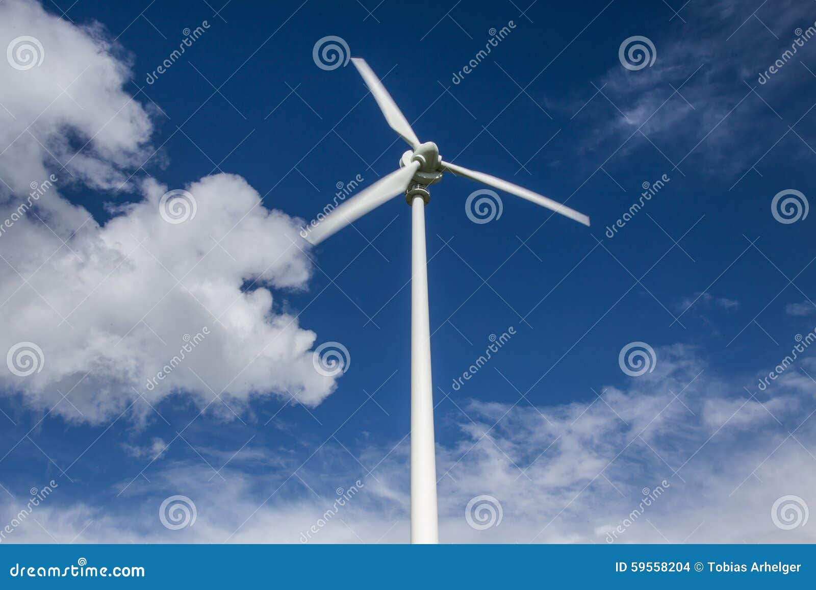 German Windrad with Cloudscape Stock Photo - Image of ecological ...