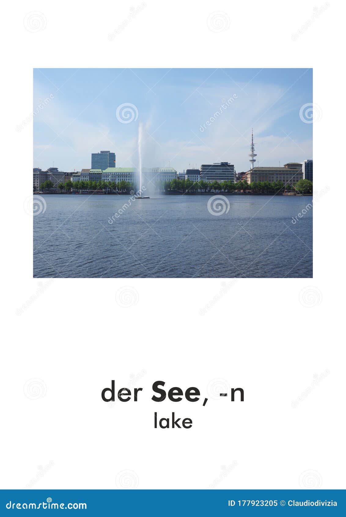 German Word Card: See (lake Stock Image - Image of lake, european ...
