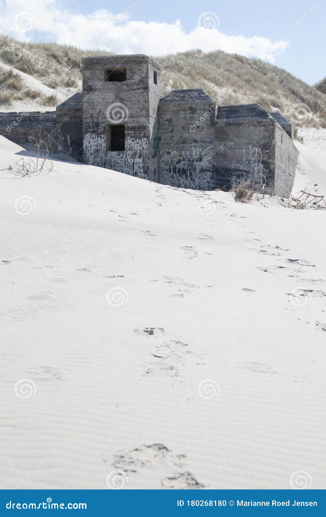 The WW2 Bunker at the Danish Western Coast Stock Photo - Image of ...