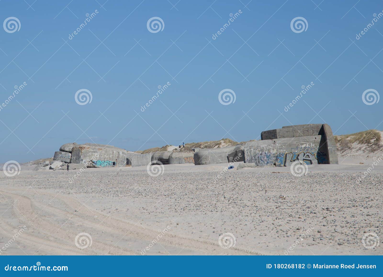 The WW2 Bunker at the Danish Western Coast Stock Photo - Image of ...