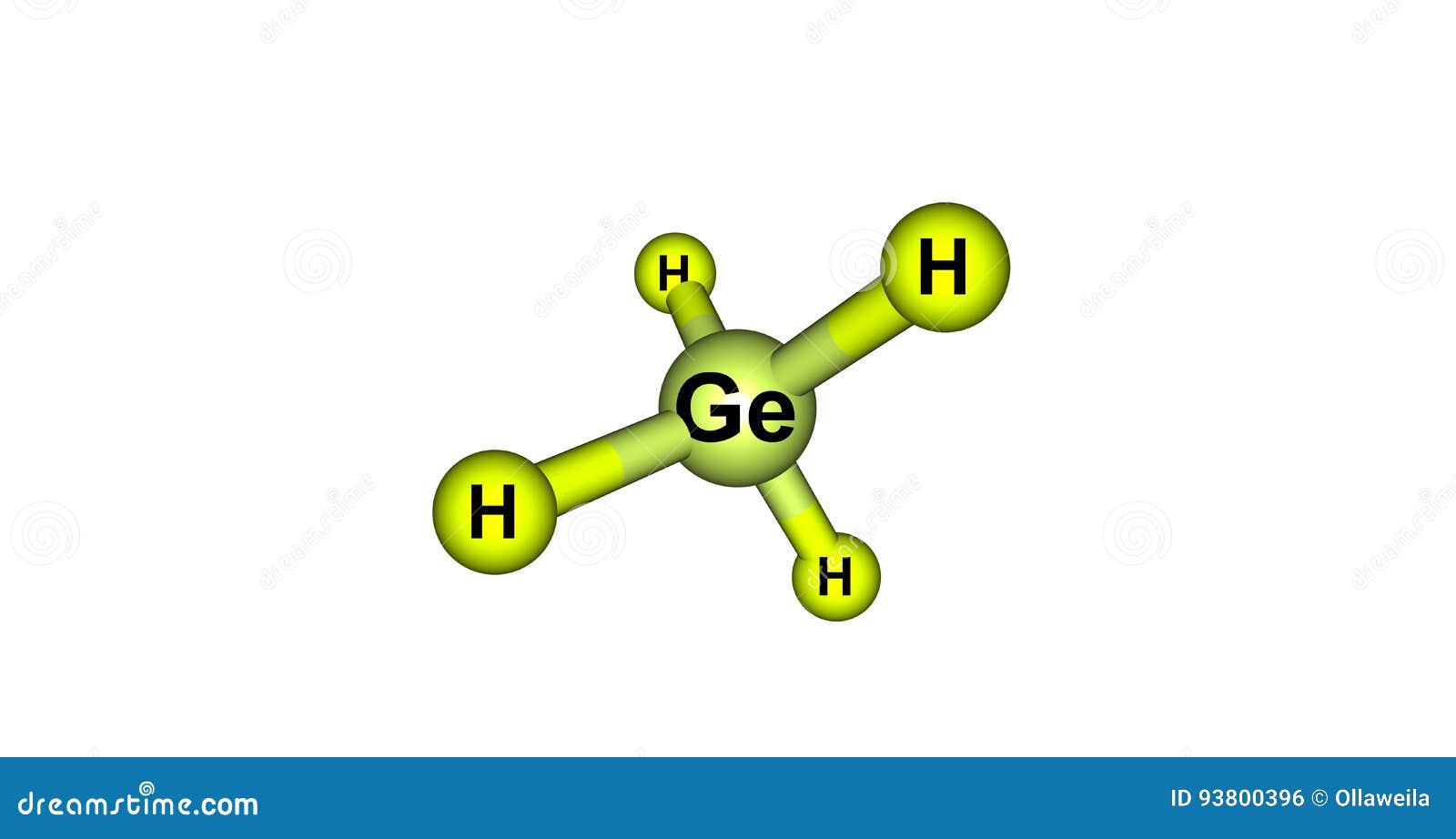 Germane Molecular Structure Isolated on White Stock Illustration ...