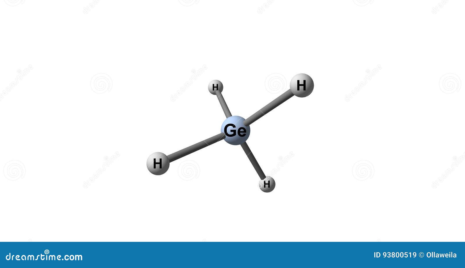 Germane Molecular Structure Isolated on White Stock Illustration ...