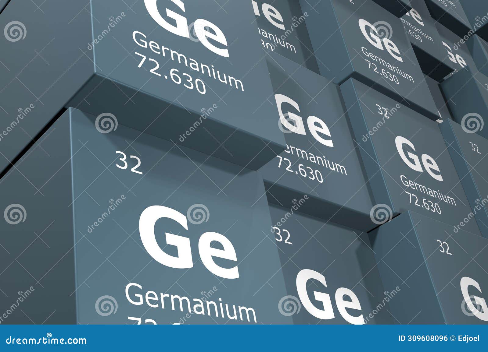 Germanium, 3D Rendering Of Symbols Of The Elements Of The Periodic ...