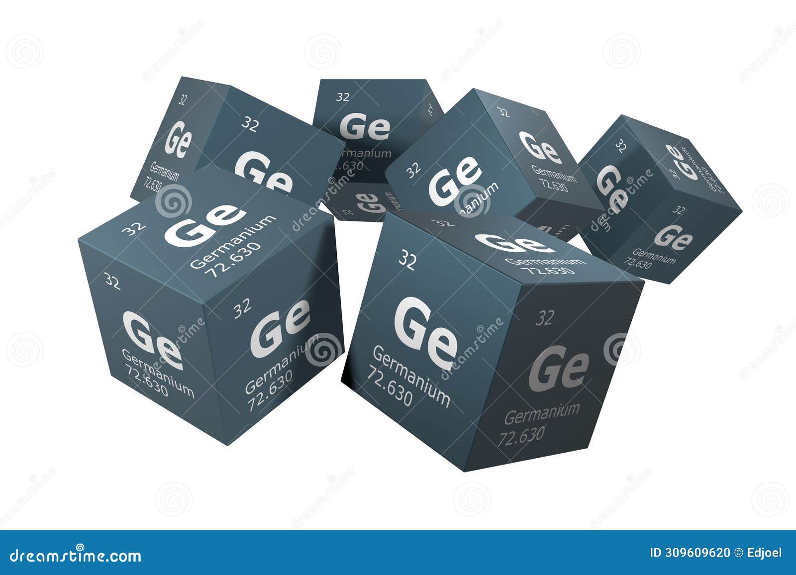 Germanium, 3D Rendering Of Symbols Of The Elements Of The Periodic ...