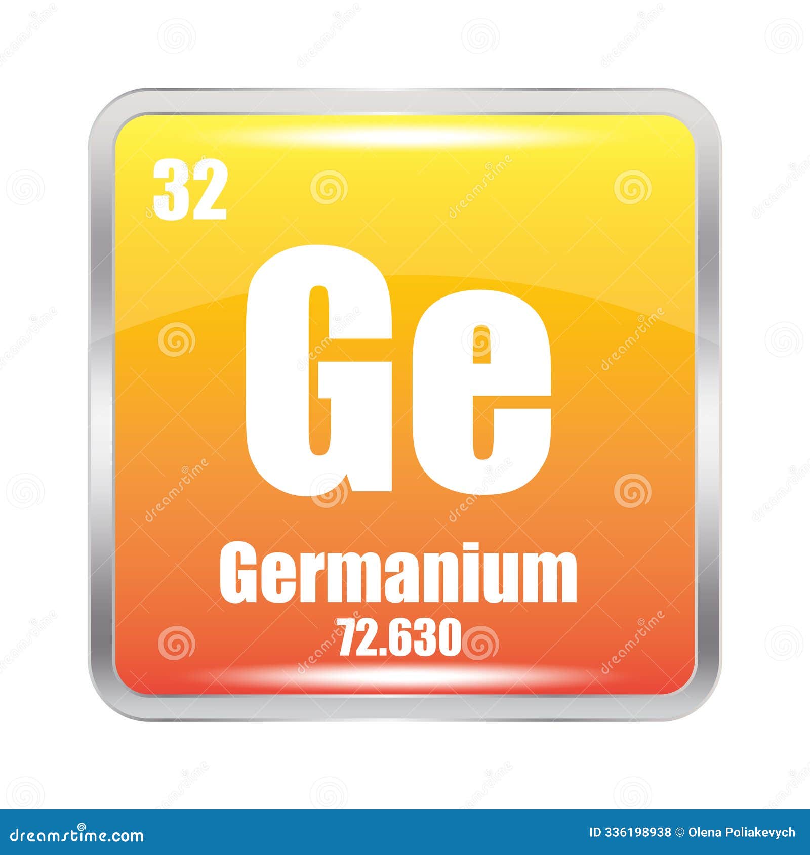 Germanium Symbol Icon. Element Ge 32. Atomic Mass 72.630. Vector ...