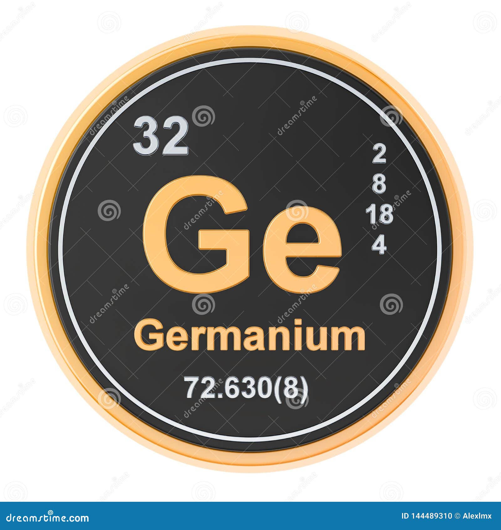 Germanium, 3D Rendering Of Symbols Of The Elements Of The Periodic ...