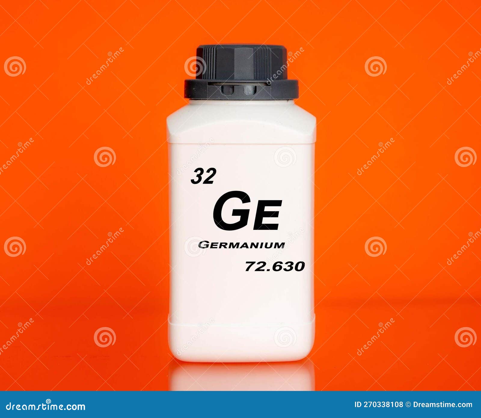 Germanium Ge Chemical Element in a Laboratory Plastic Container Stock ...