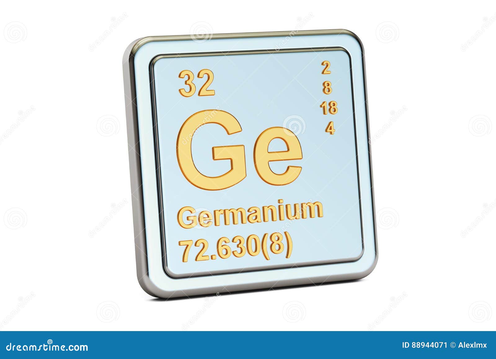 Germanium Ge, Chemical Element Sign. 3D Rendering Stock Illustration ...