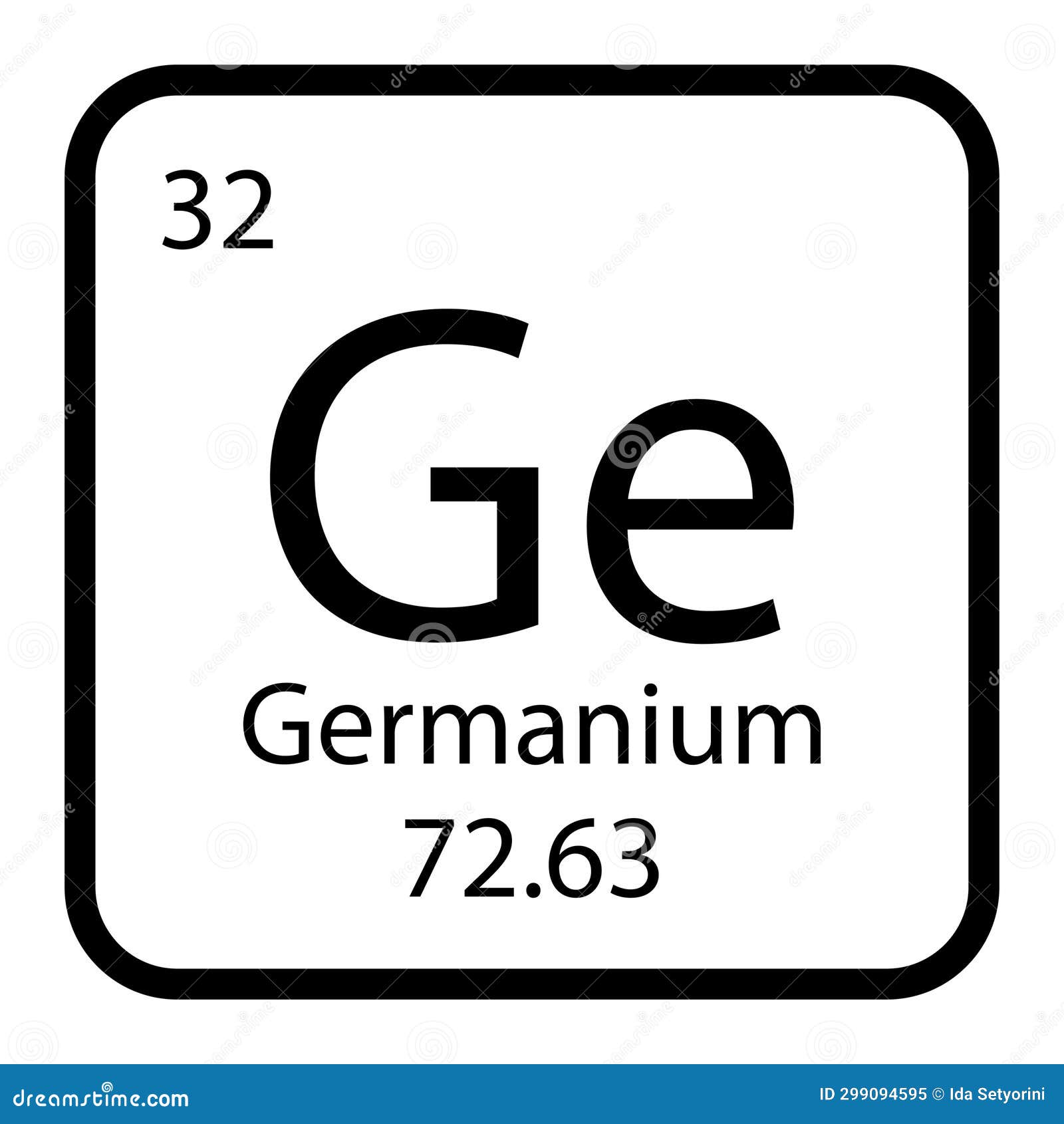Germanium Icon. Atomic Number 32. Mass 72.63. Vector Symbol ...