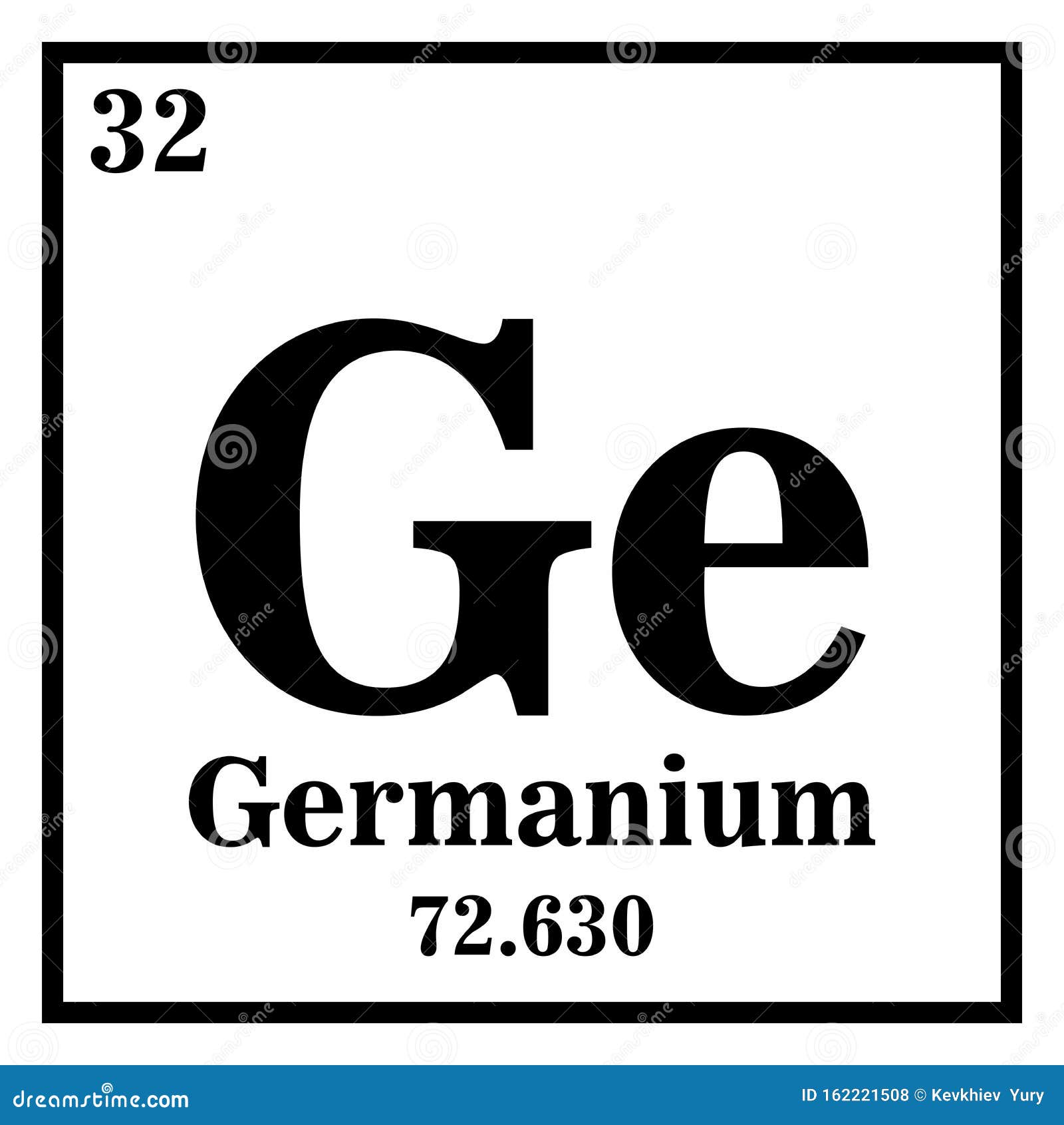 The Metalloid Germanium On The Periodic Table Of Elements. 3d ...