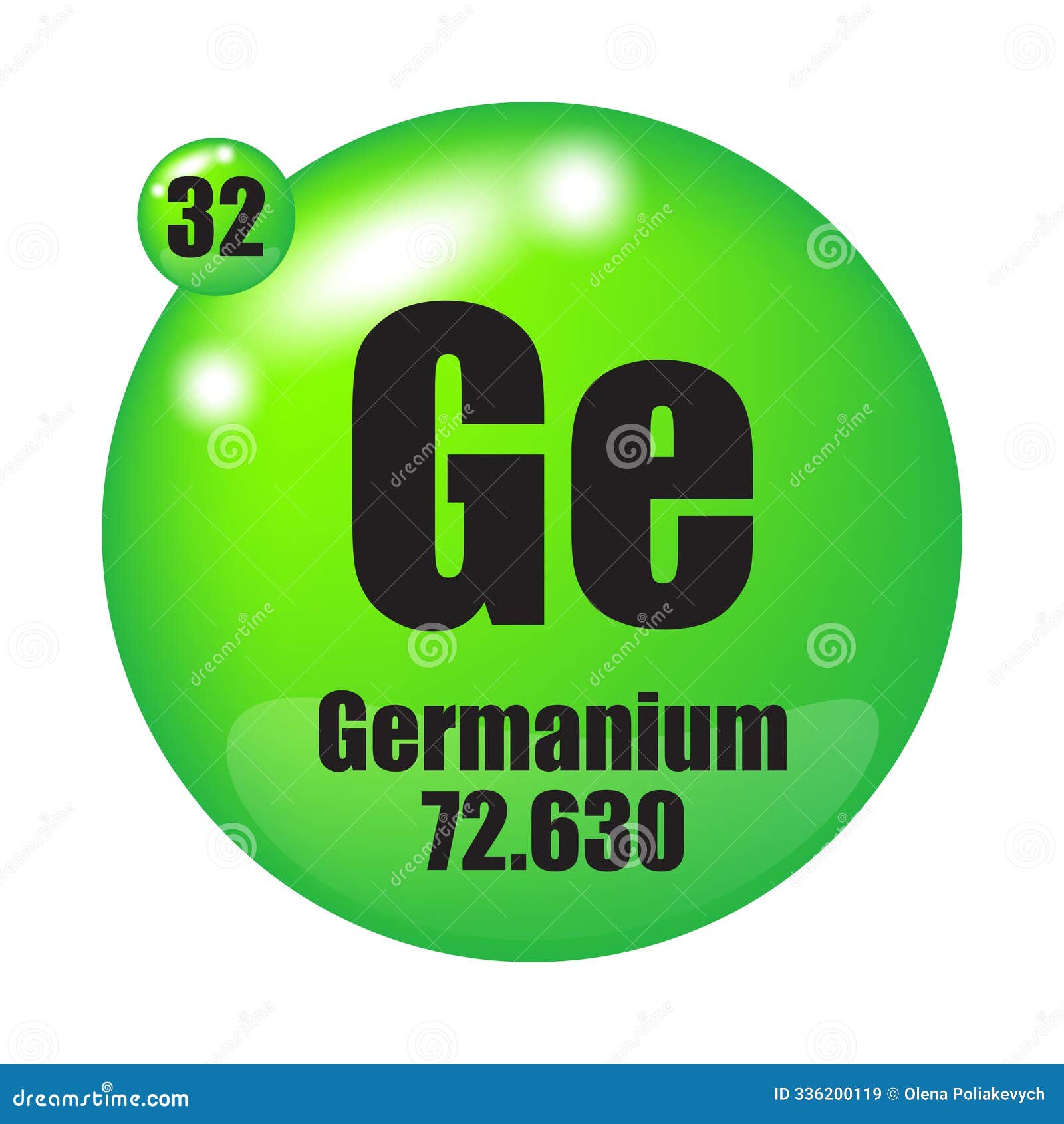Germanium Element Icon. Atomic Number 32. Germanium 72.630 Mass. Vector ...