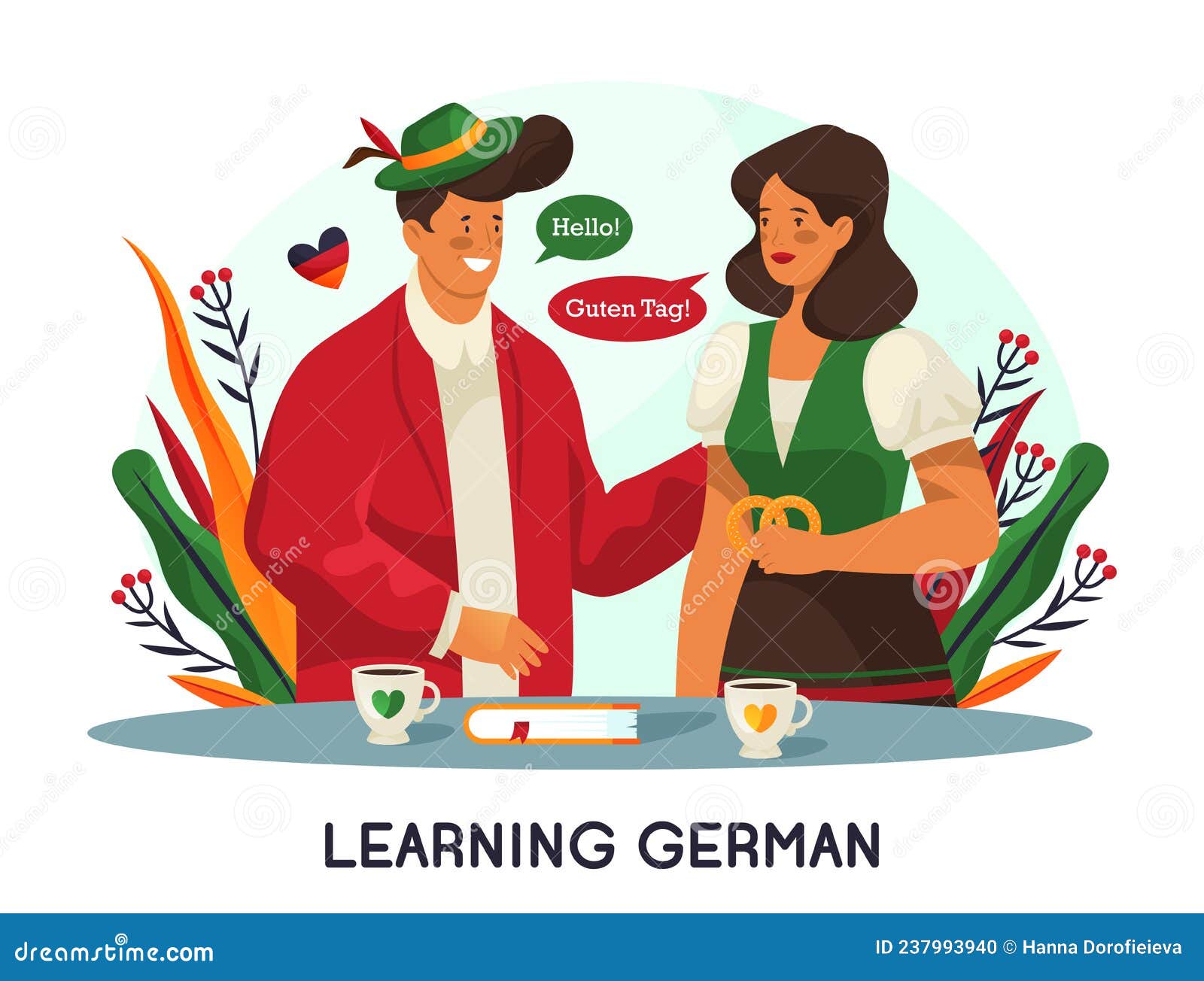 Germans Talk or Learning German Language, Banner Stock Vector ...