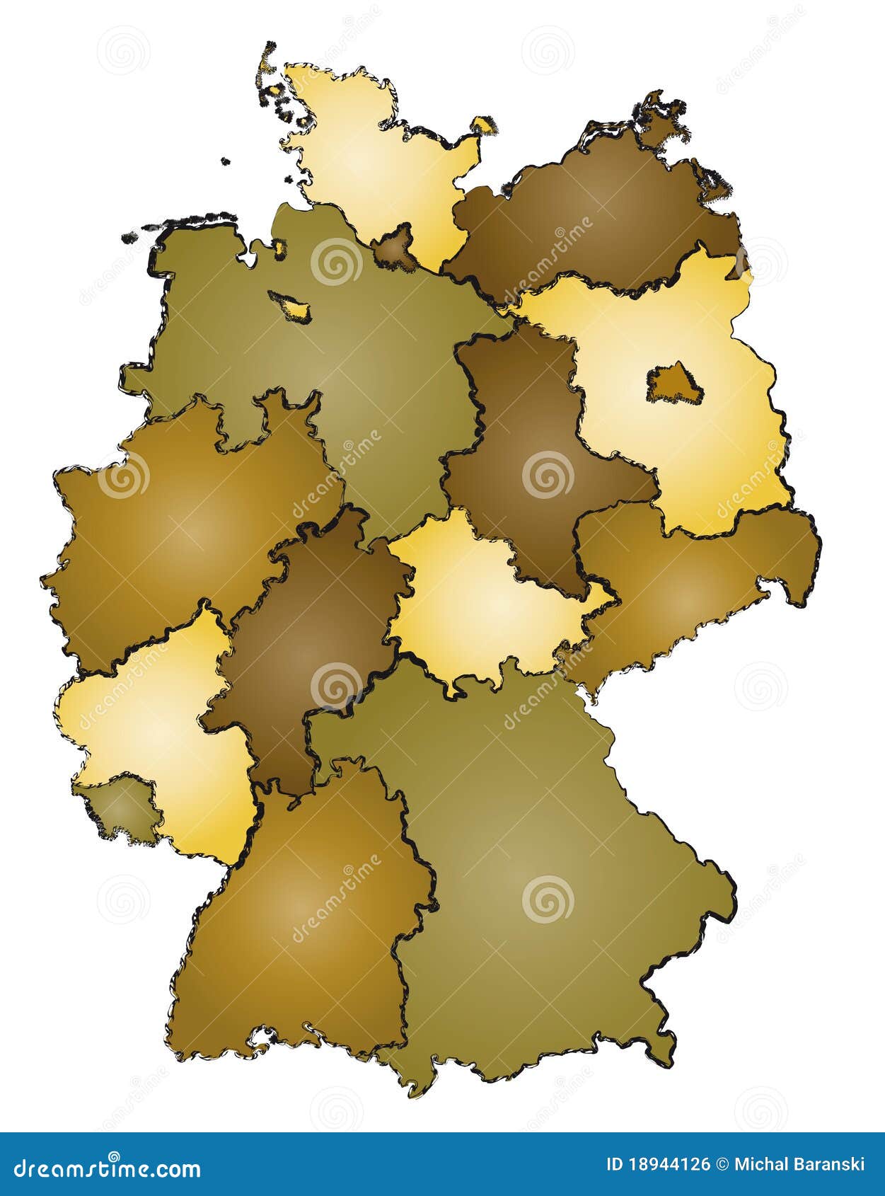 Germany administration map stock illustration. Illustration of gradient ...