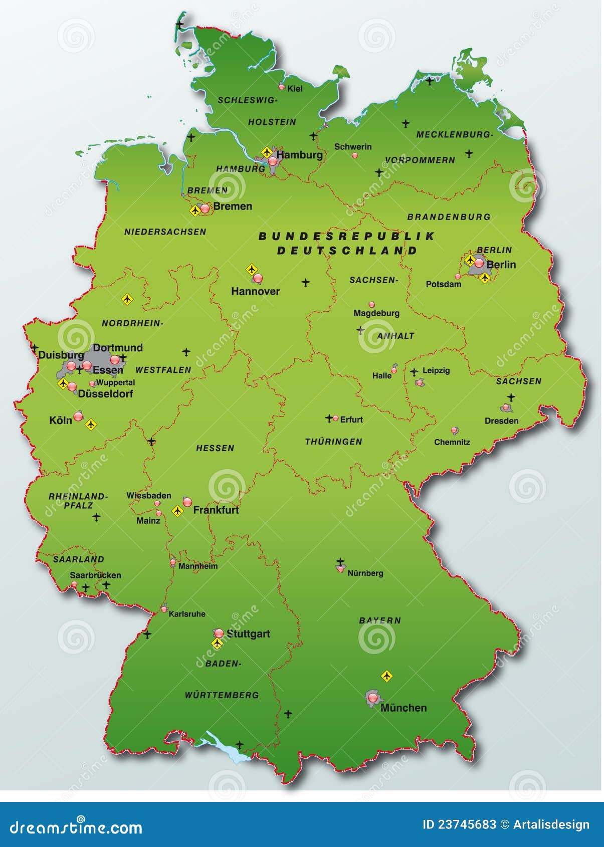 Germany as an overview stock illustration. Illustration of federal ...