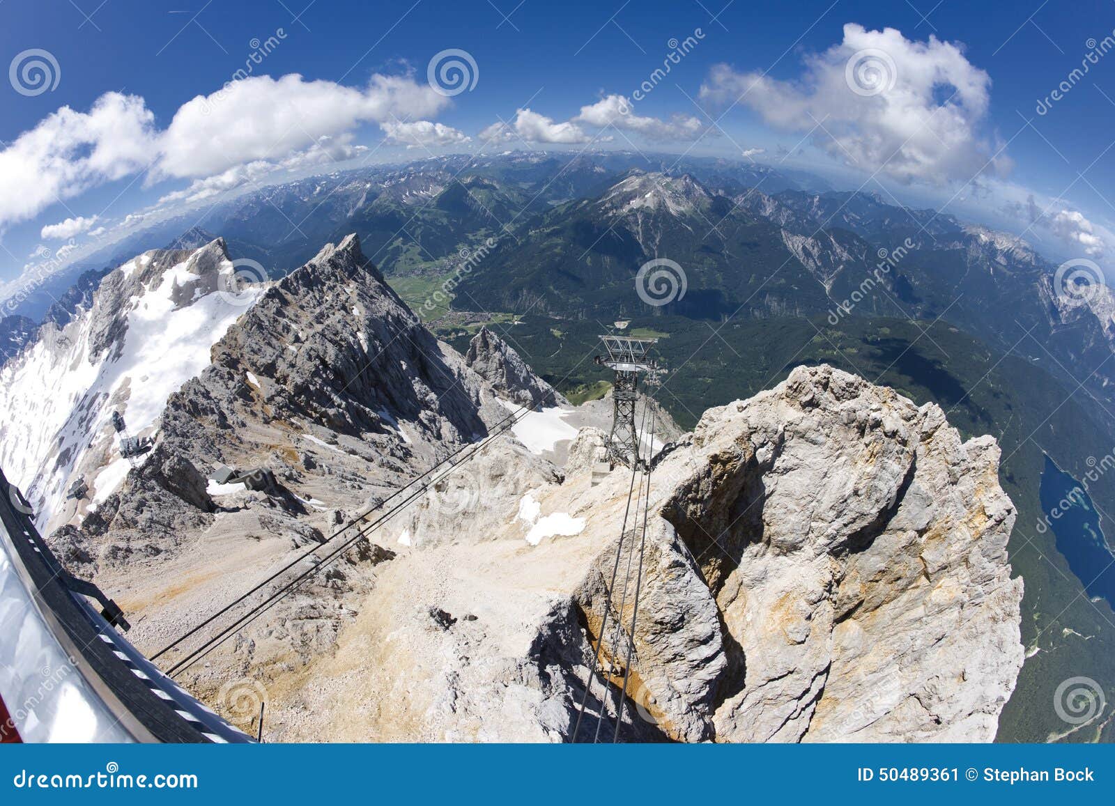 Germany, Bavaria, Zugspitze Mountain and Valley, Elevated View Stock ...
